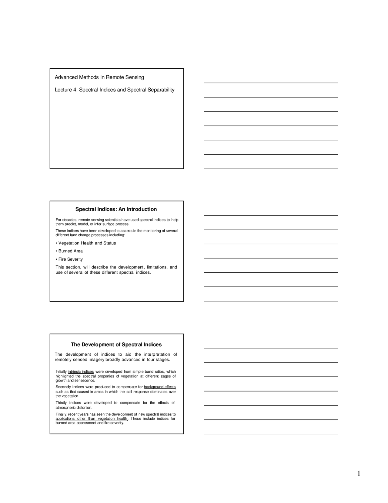 Lecture Slides On Spectral Indices And Spectral Separability For 570