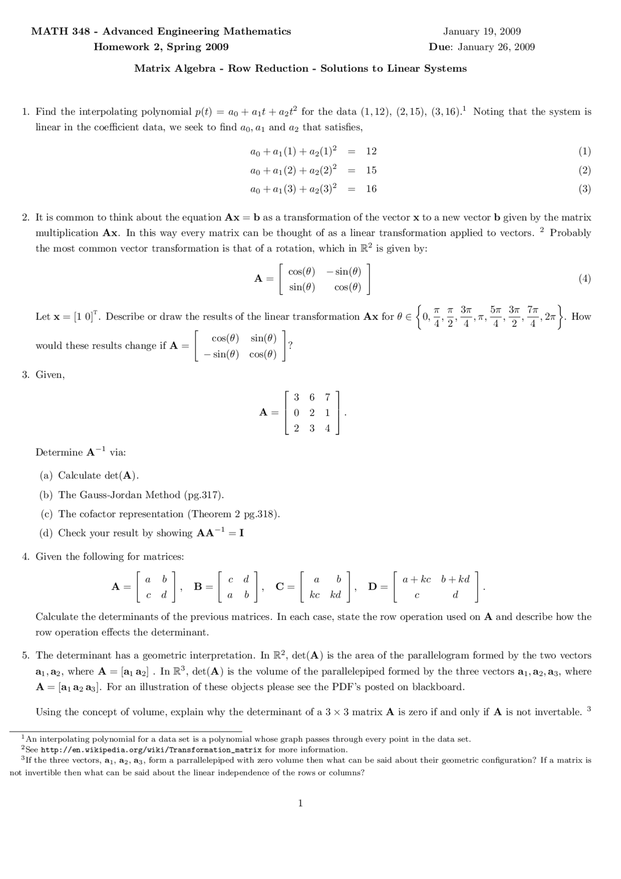 Solved Assignment 2 Advanced Engineering Mathematics Math 348 Docsity
