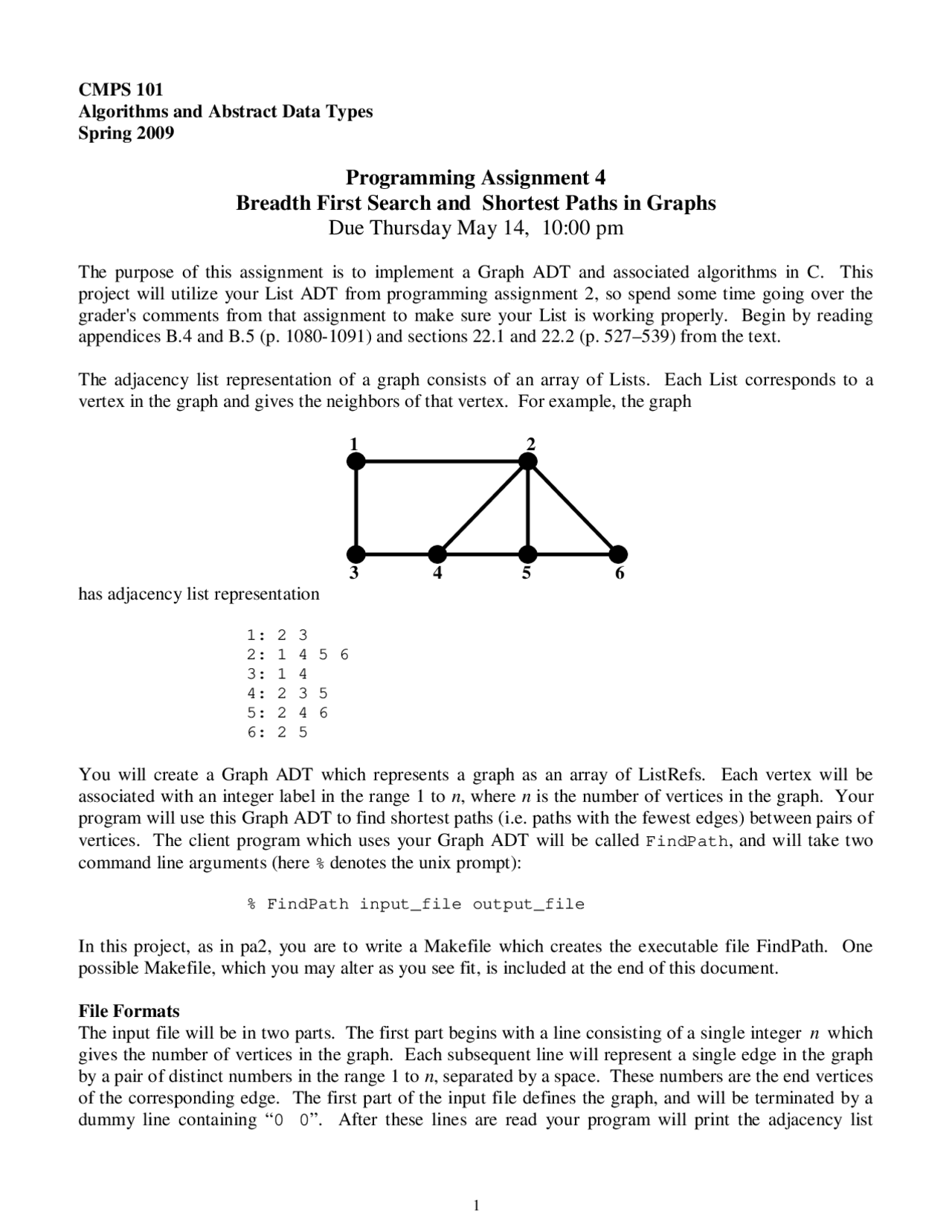 Problem Set Iv Algorithms And Abstract Data Types Cmps 101 Docsity 1766