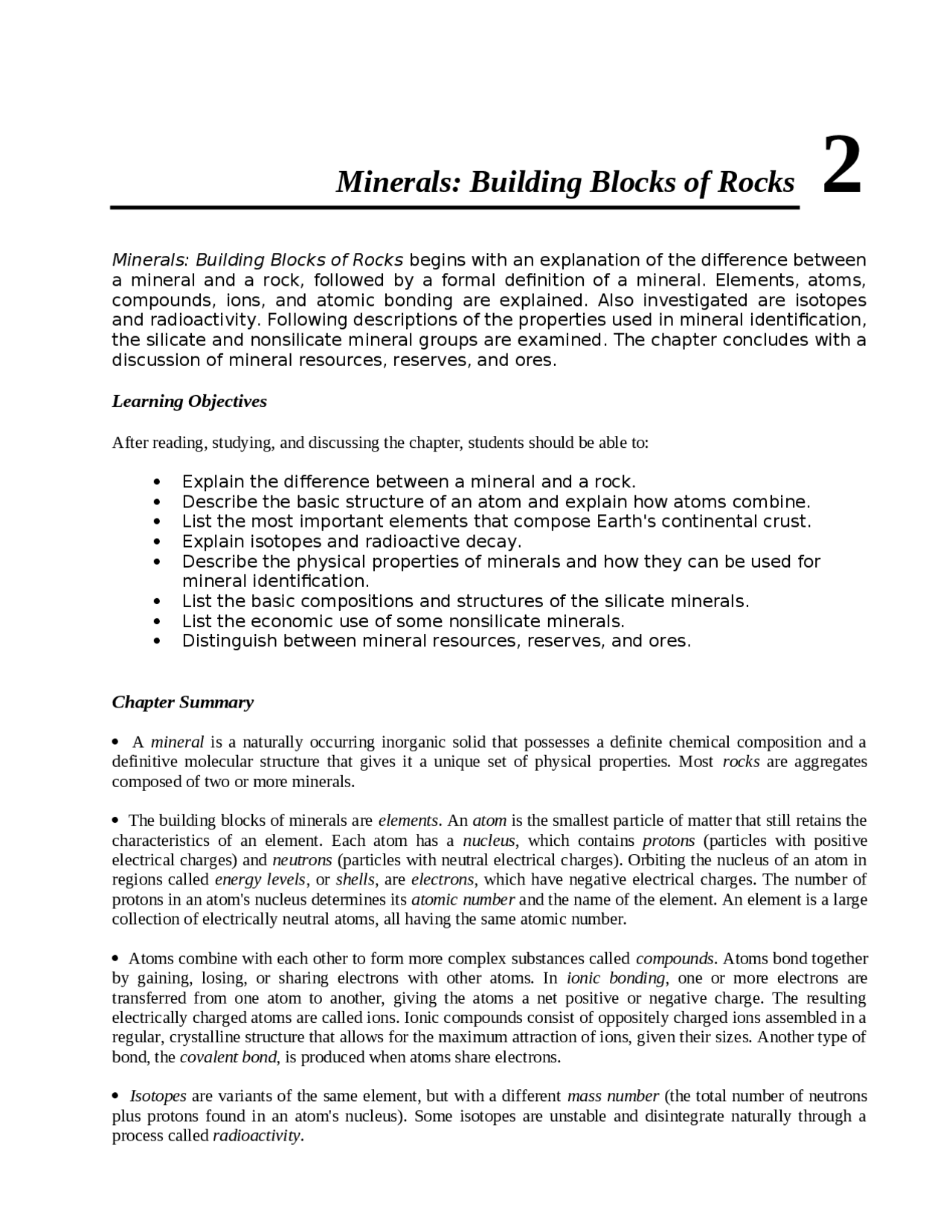 Notes On Minerals Building Blocks Of Rocks Gs 106 Docsity