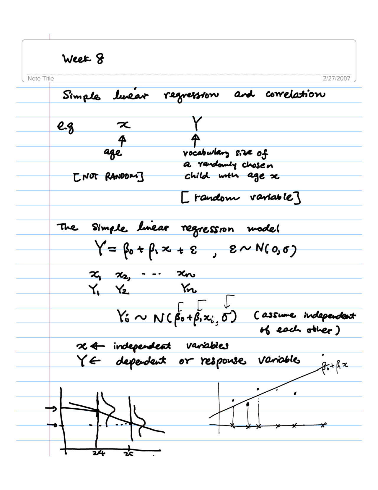 Simple Linear Regression And Correction Handout Math 312 Docsity