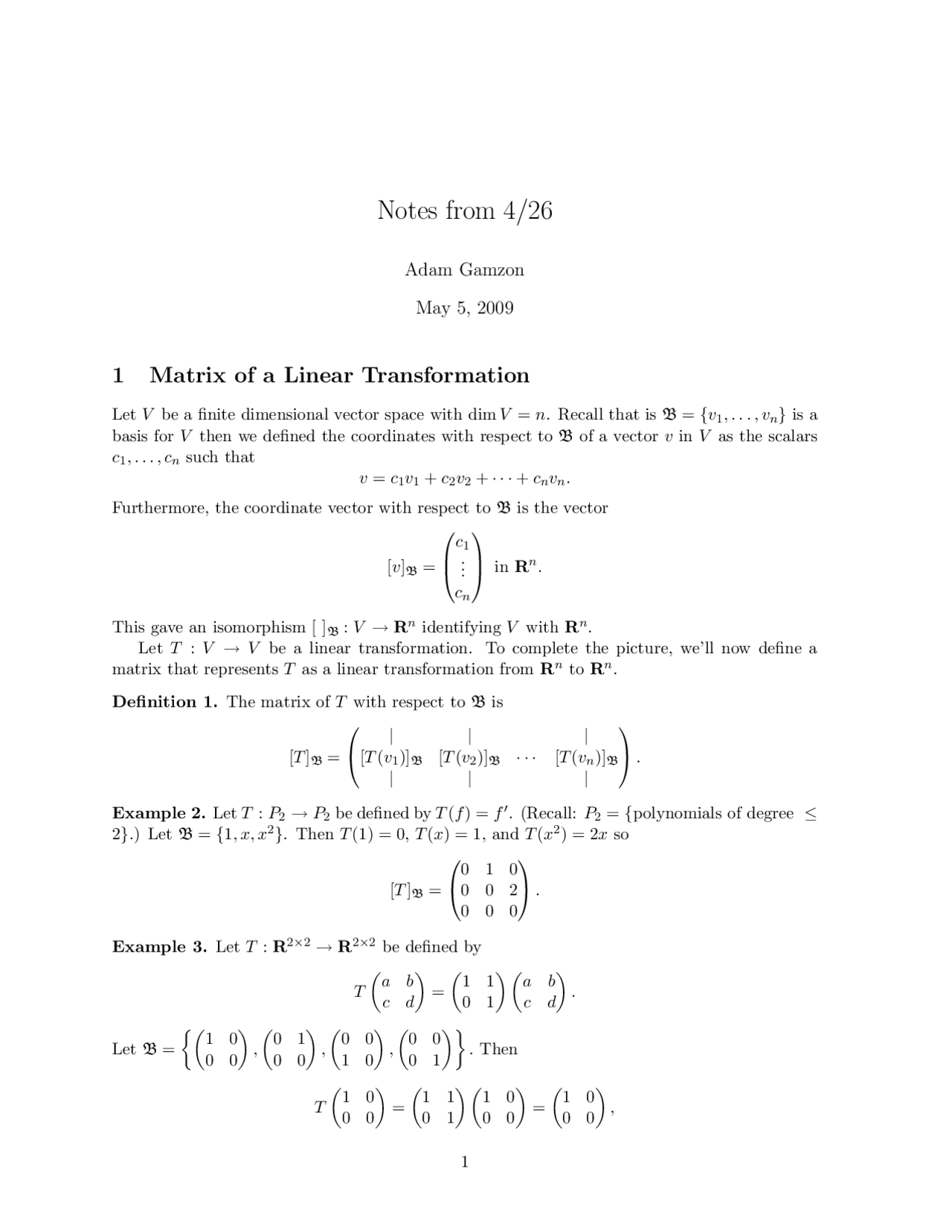 Matrix of Linear Transform - Introduction to Linear Algebra | MATH 235 ...