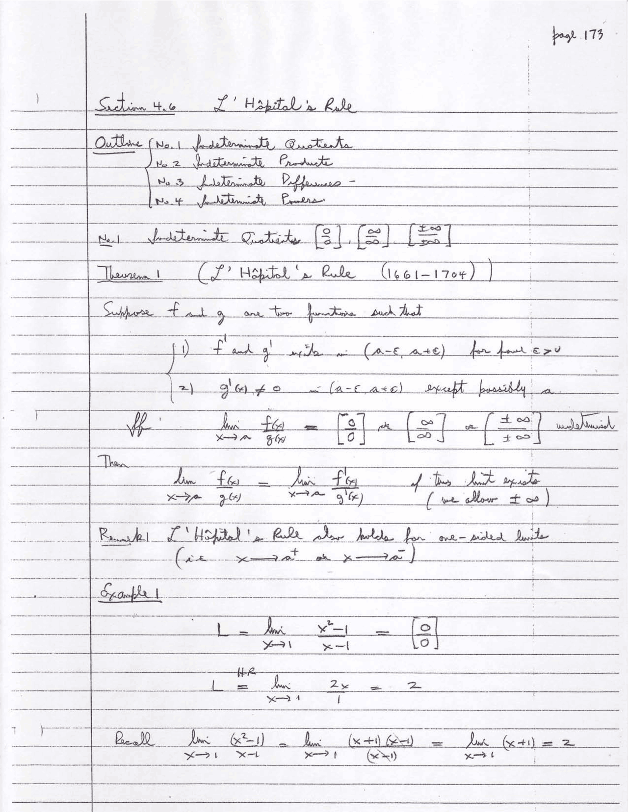 Intermediate Quotients Product And Differences Handwritten Notes