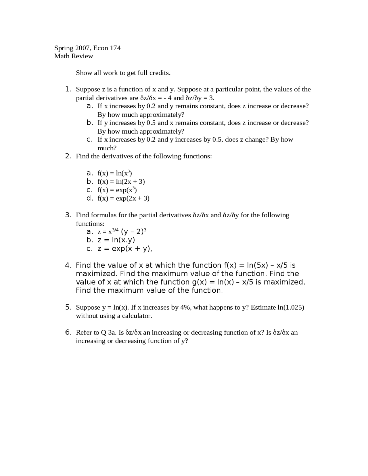 Review Sheet For Intermediate Macroeconomics Econ 174 Docsity