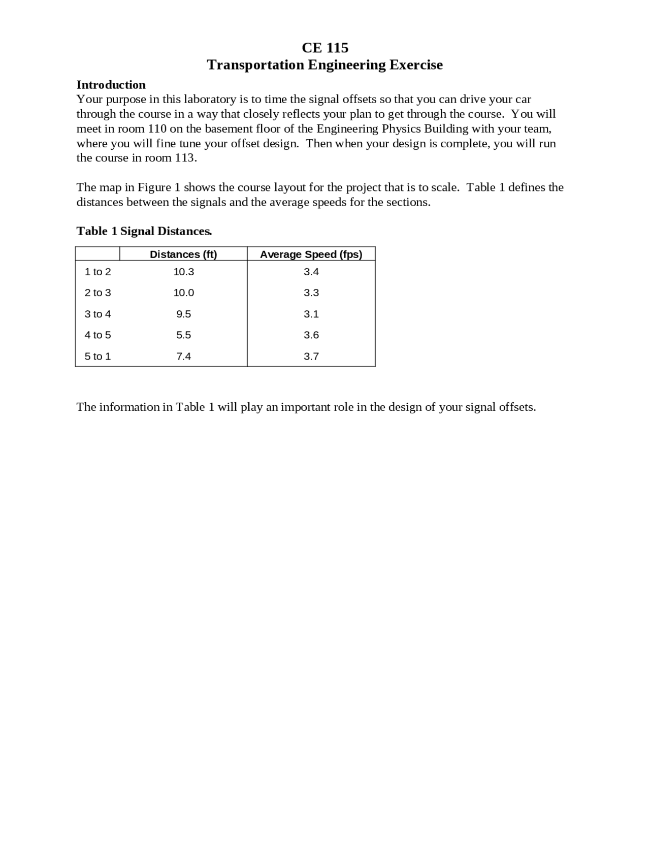 Transportation Engineering Exercise Introduction To Civil Engineering