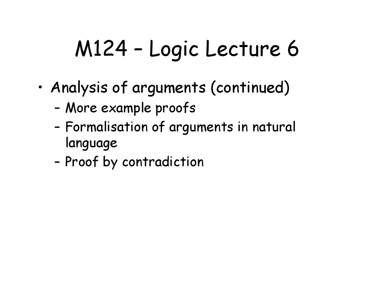 Analysis Of Arguments Lecture Slides Math 124 Docsity
