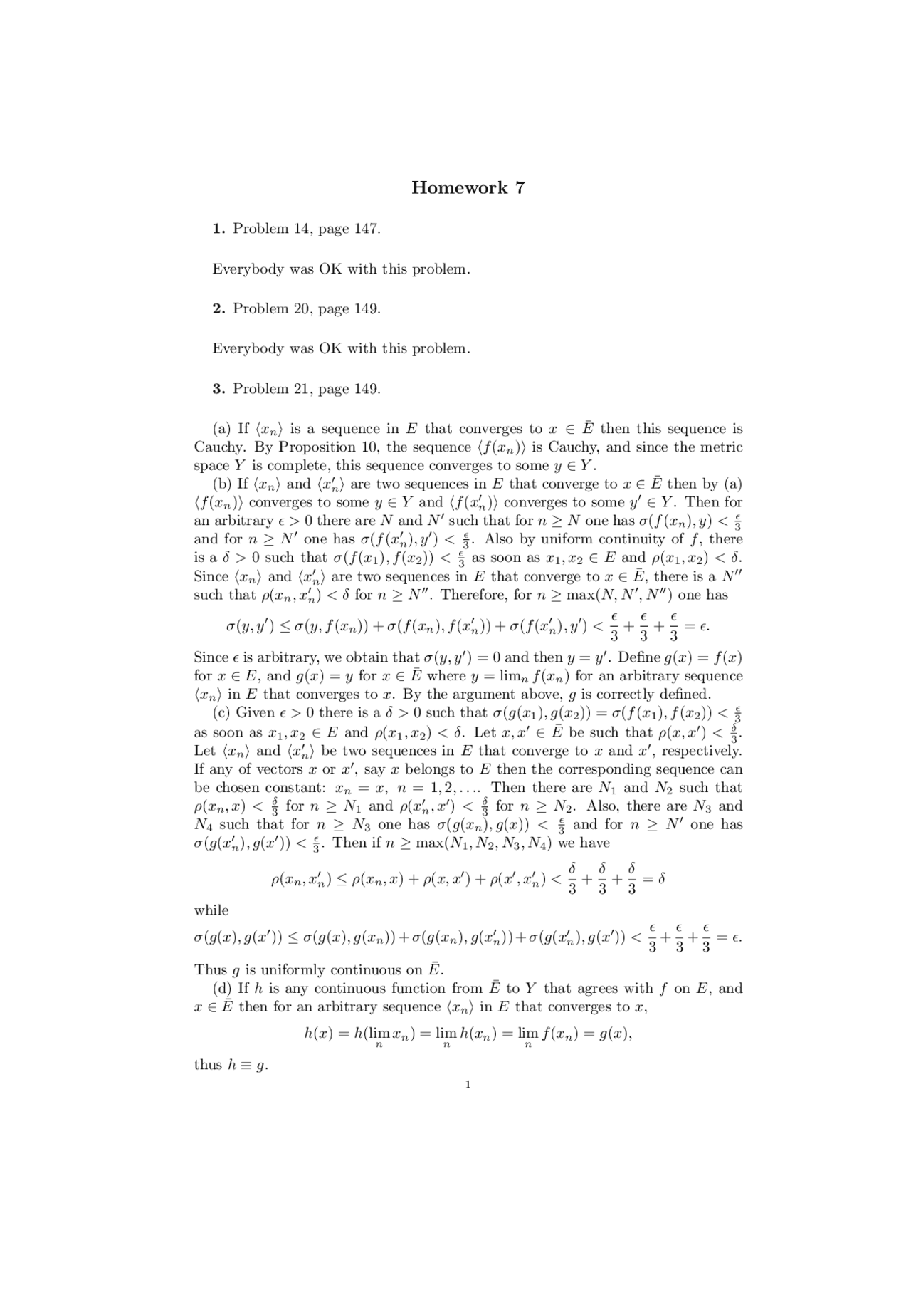 7 Problems On Real Variables I Homework 7 Math 633 Docsity