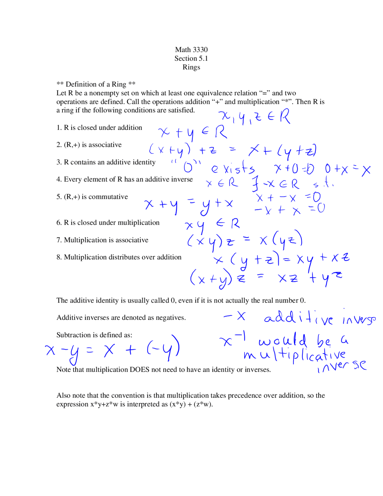 8 Solved Problems On Abstract Algebra Assignment Math 3330 Docsity