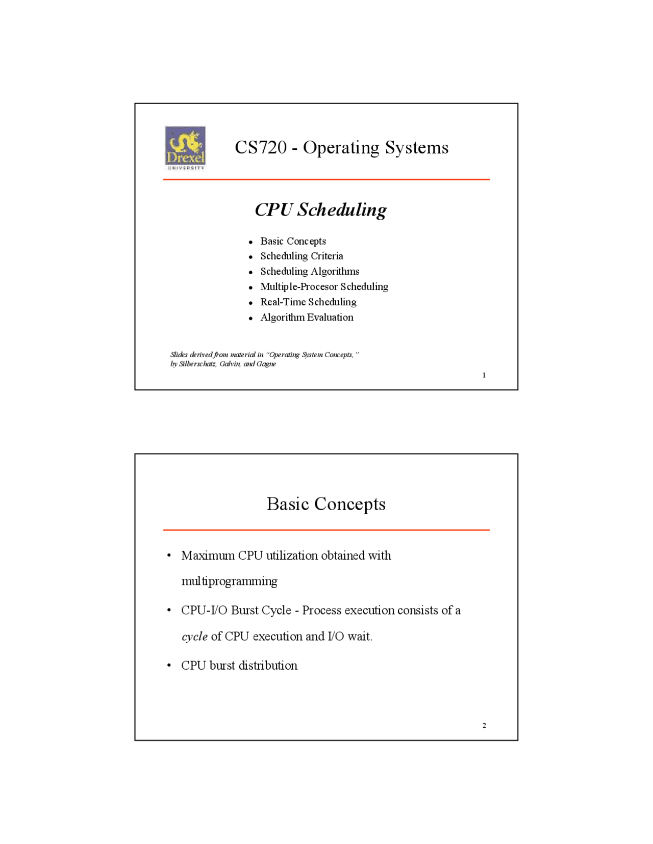 Operating Systems: CPU Scheduling and Algorithms | Study notes ...