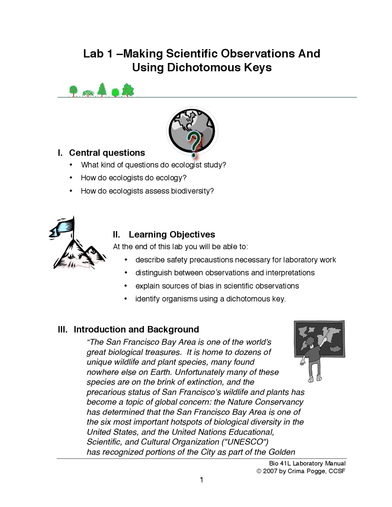 Making Scientific Observations and Using Dichotomous Keys - Lab 1 | BIO ...