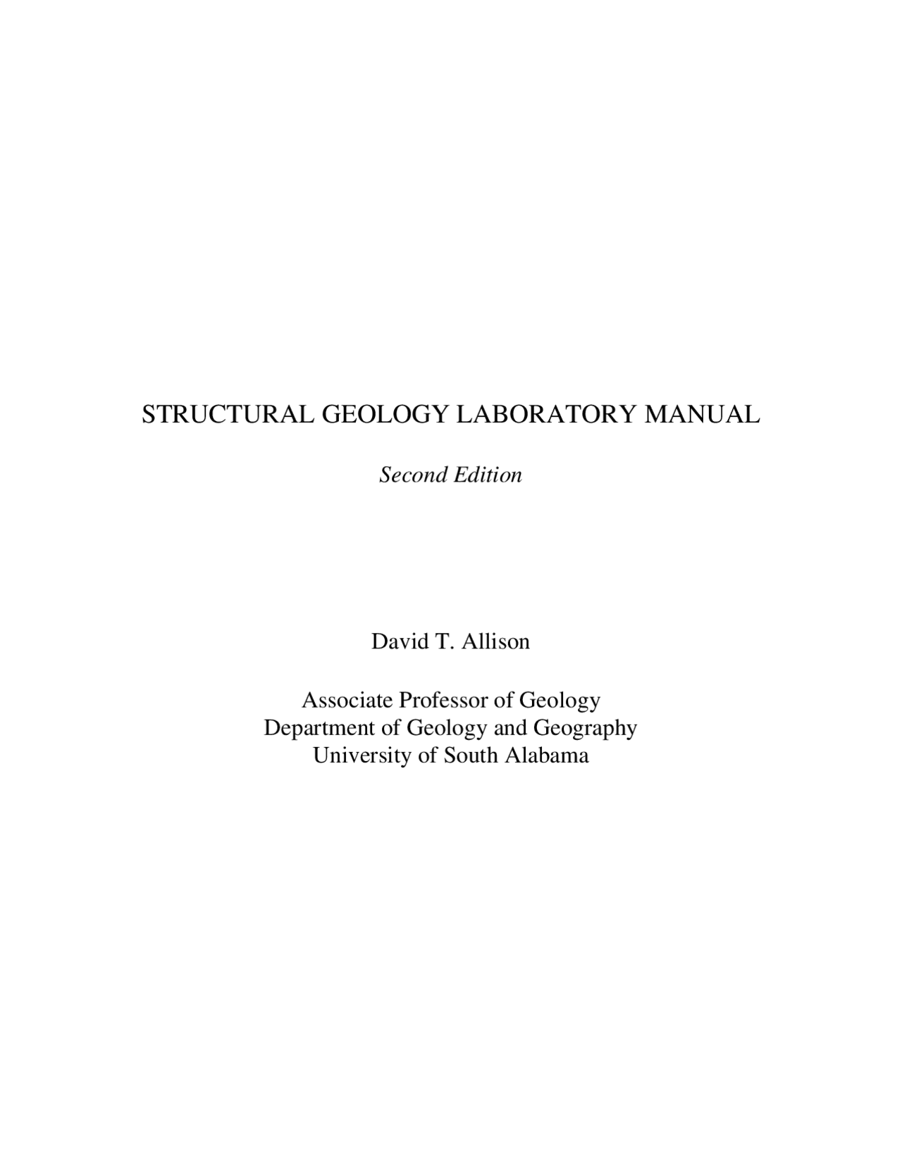 Structural Geology Laboratory Manual | GY 403 - Docsity