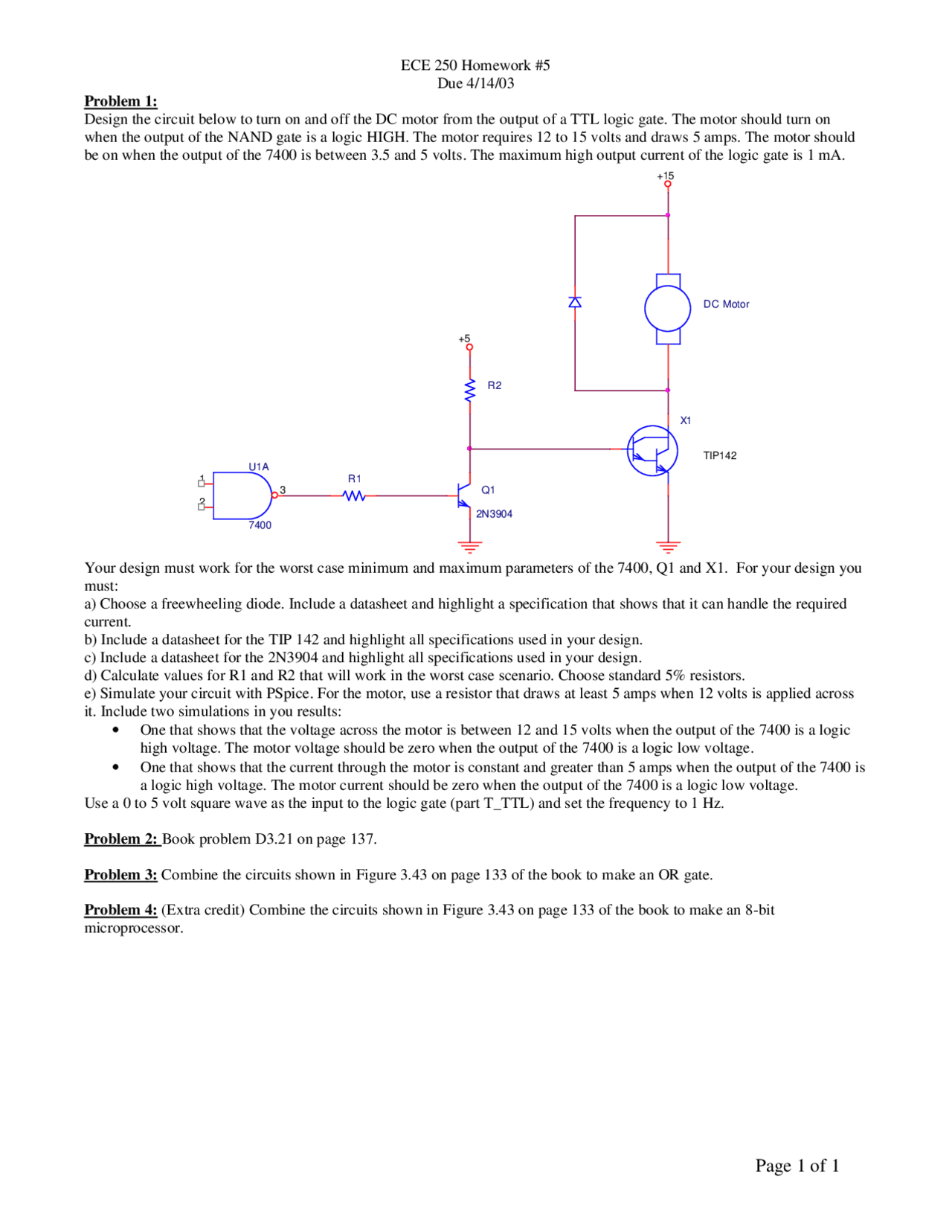 Homework 5 With 4 Practice Problems On Electronic Device Modeling Ece