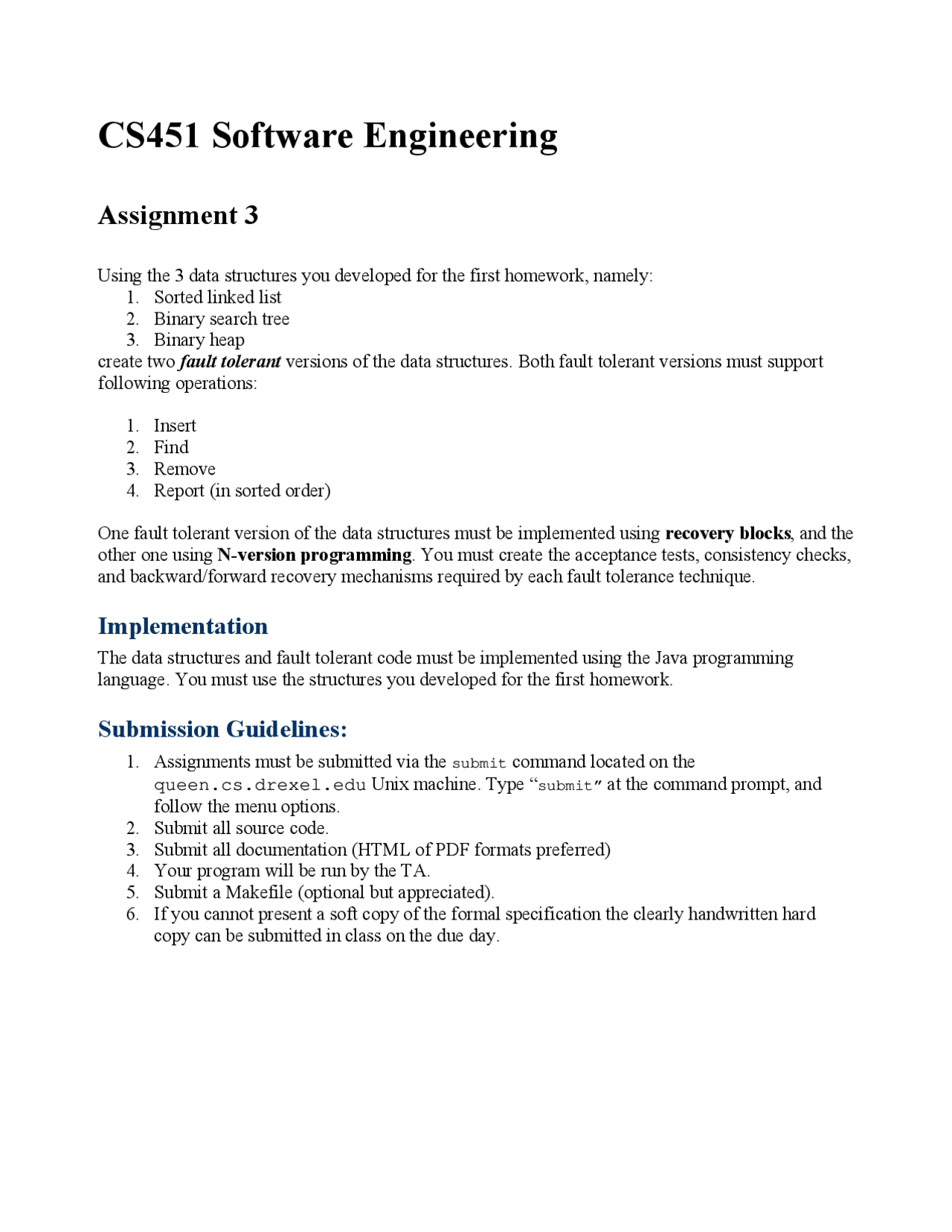 Assignment 3 On Software Engineering Sorting Binary Search Cs 451