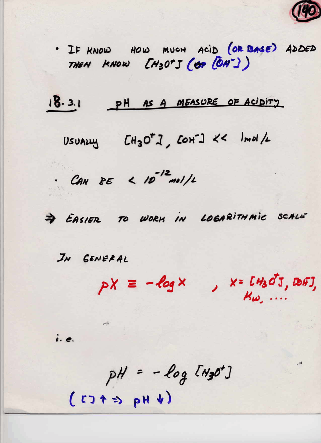 Ph As A Measure Of Acidity Fundamentals Of Chemistry Handout Chem