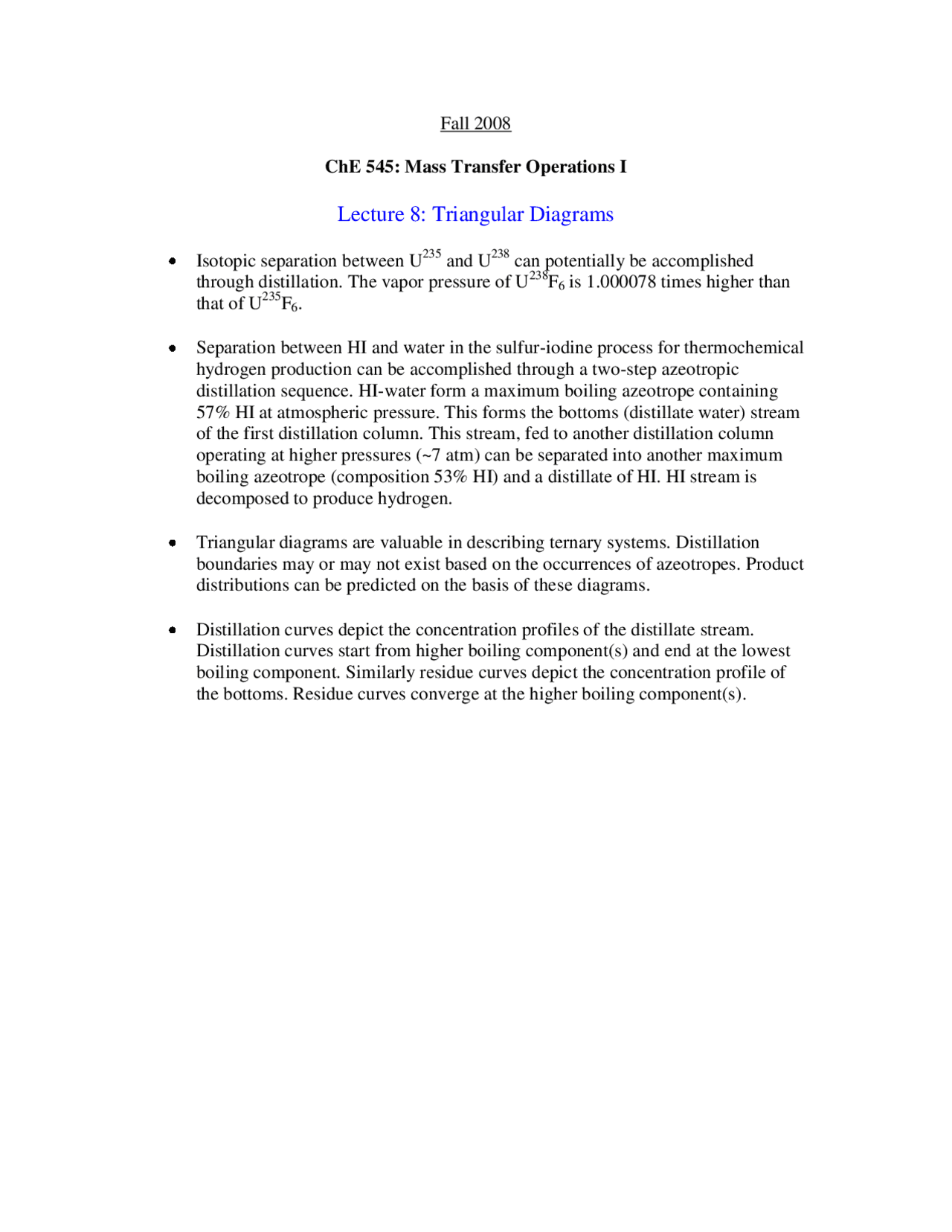 Triangular Diagrams - Mass Transfer Operations I - Lecture Notes | CHE ...