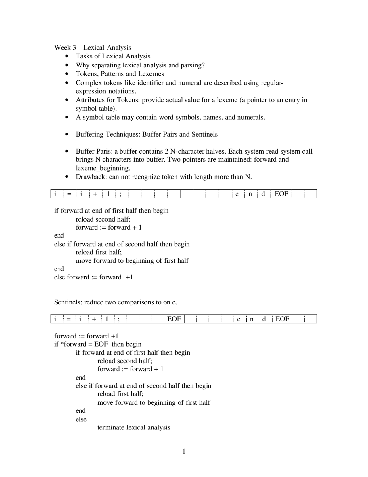 Slides On Lexical Analysis Programming Language Compilers Cs 5363 Docsity
