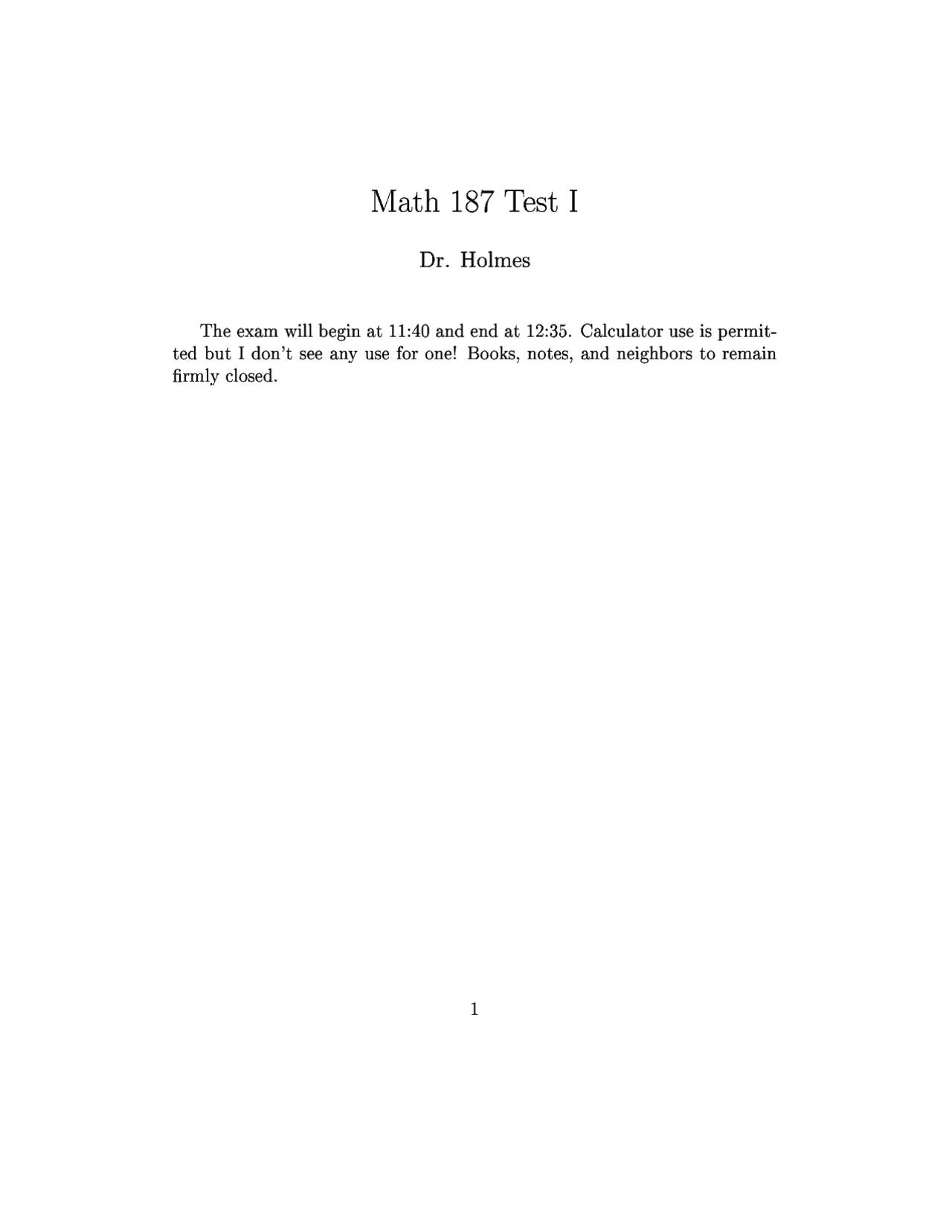 10 Questions For Discrete And Foundational Mathematics I Test 1