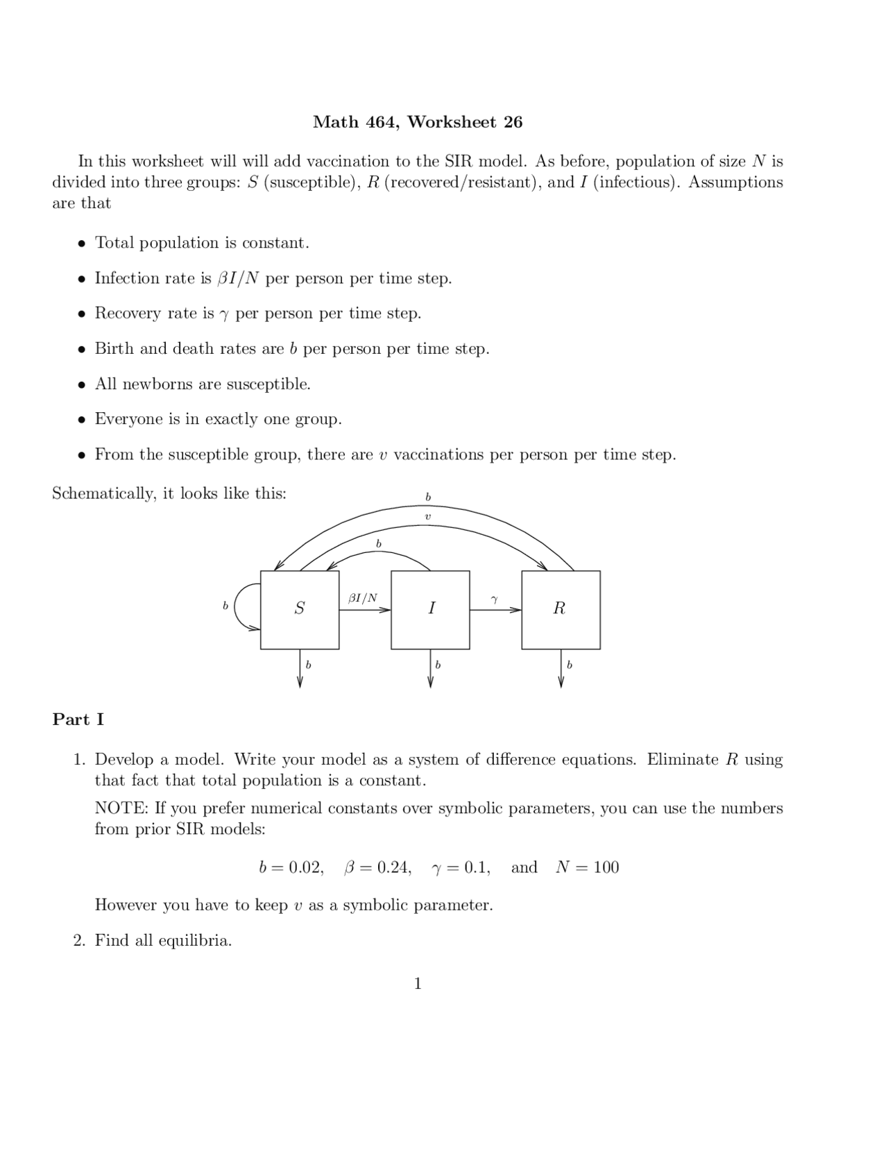 Worksheet 26 For Mathematical Modeling Math 464 Docsity