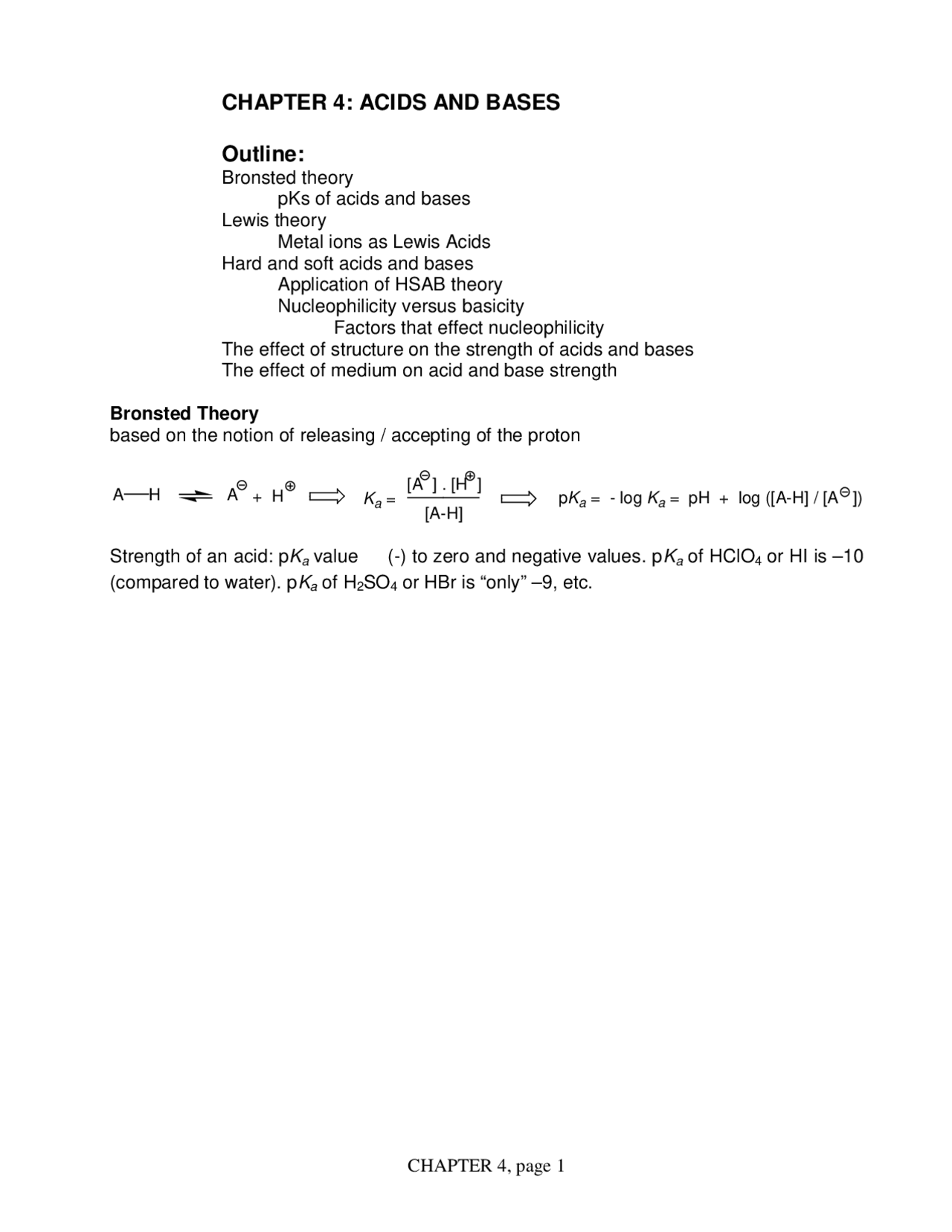 Acids and Bases - Outline - Organic Reaction Mechanisms | CHEM 542 ...