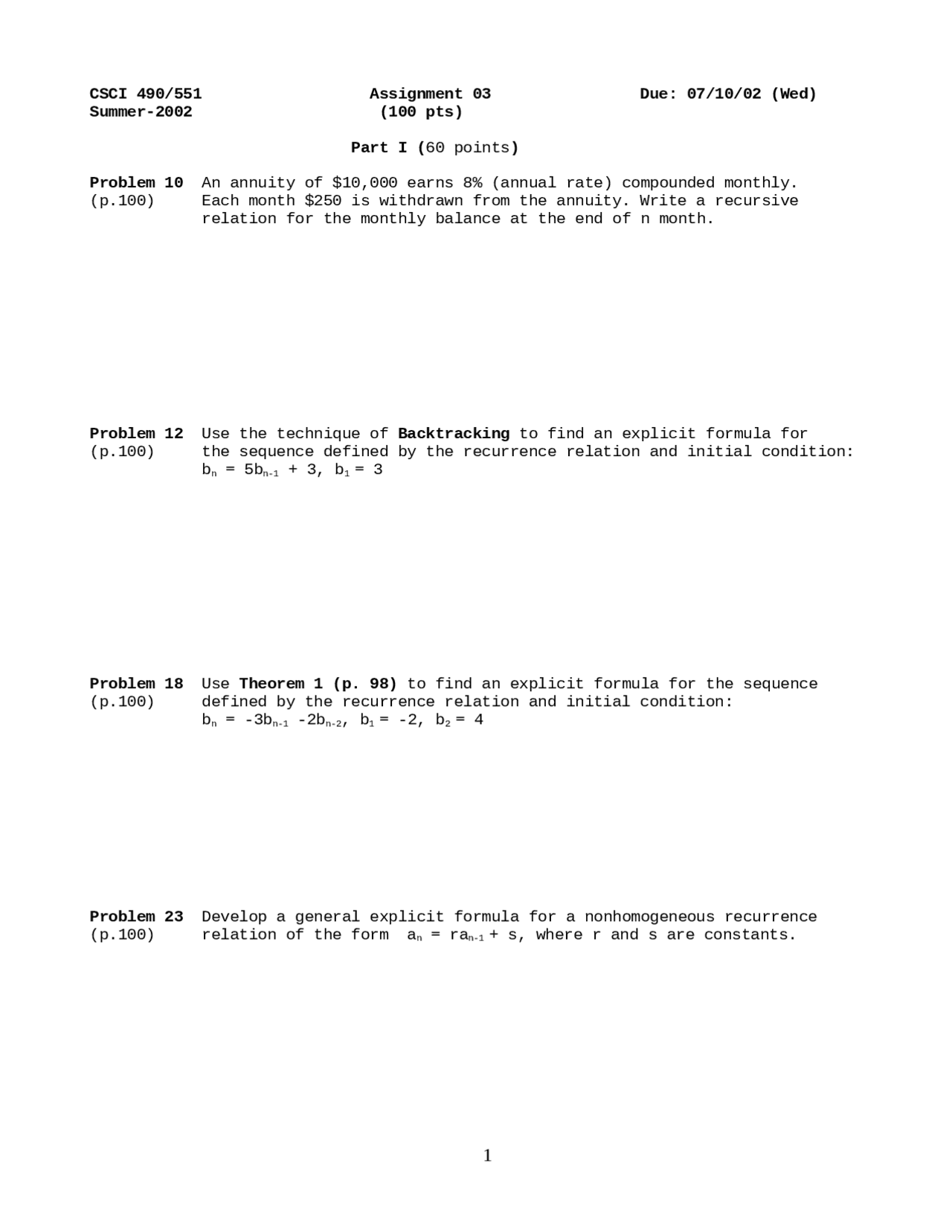 Assignment 3 For Topics In Computer Science Csci 490 Docsity