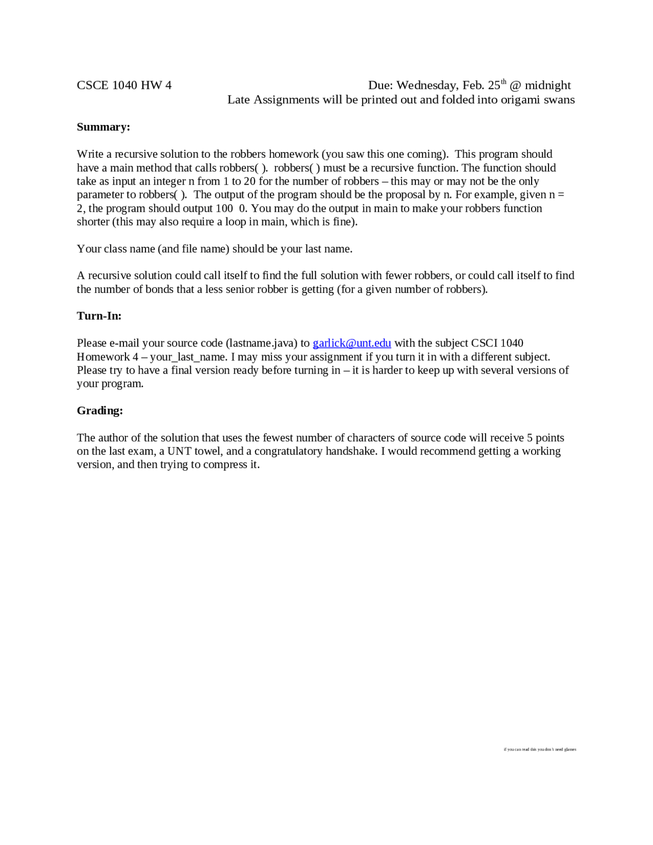 Computer Science Ii Assignment 4 Csce 1040 Docsity
