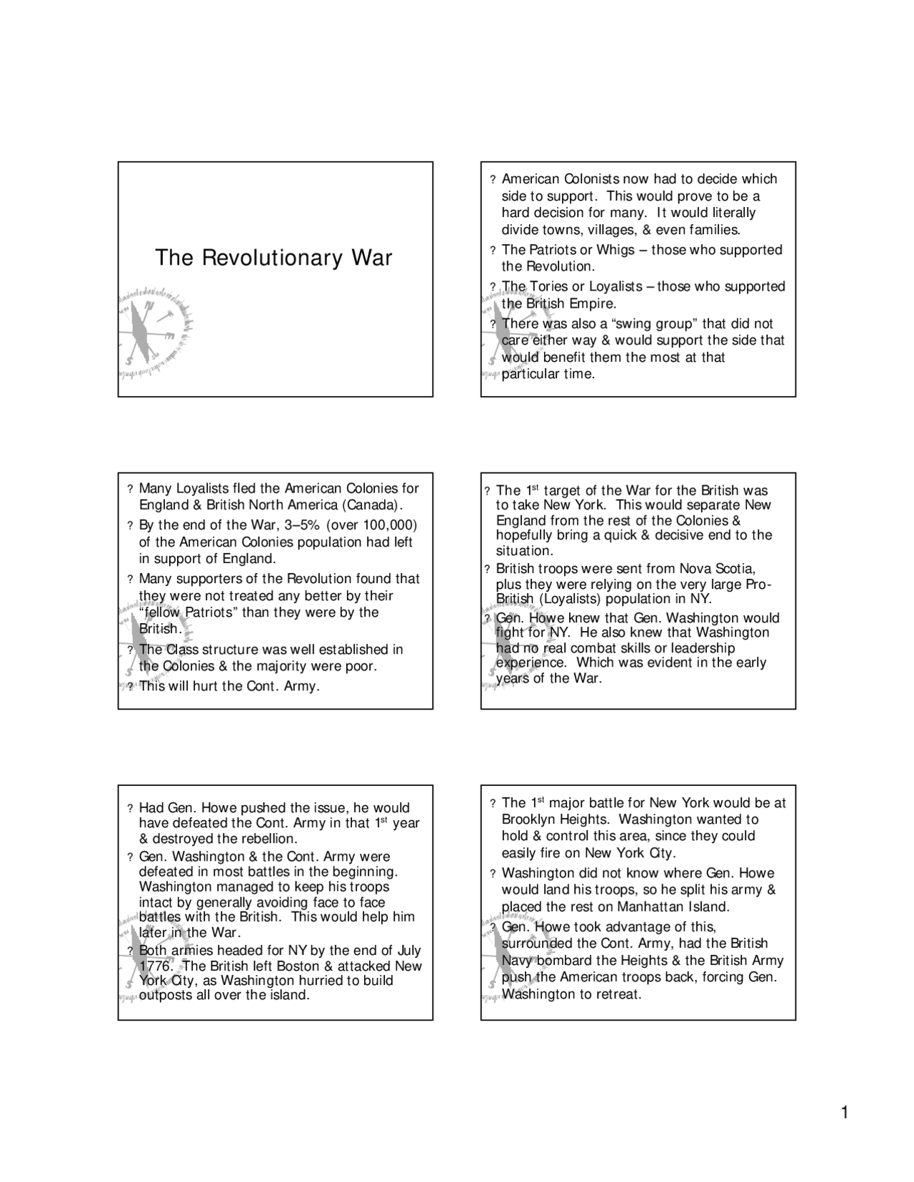 The Revolutionary War - United States History I | HIST 2111 - Docsity