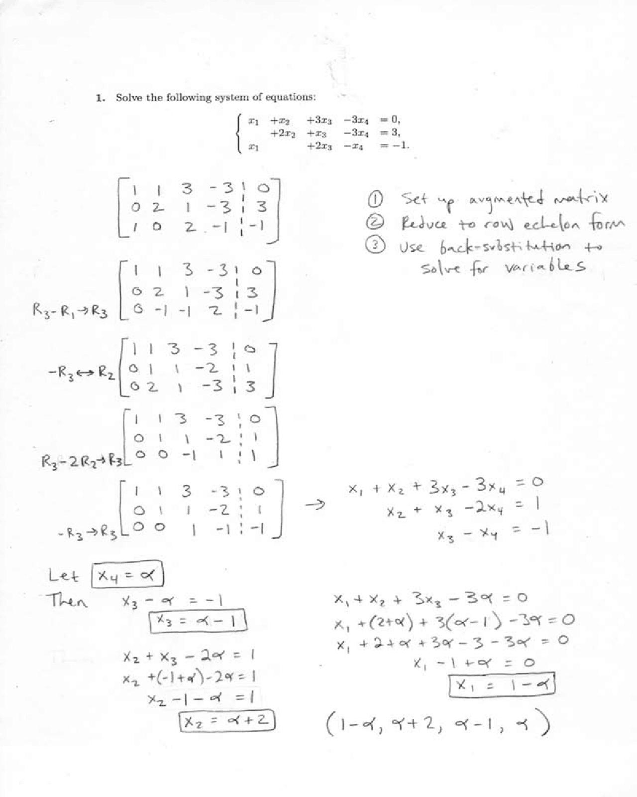 Linear Algebra Past Examination 1 With Resolution Math 201 Docsity