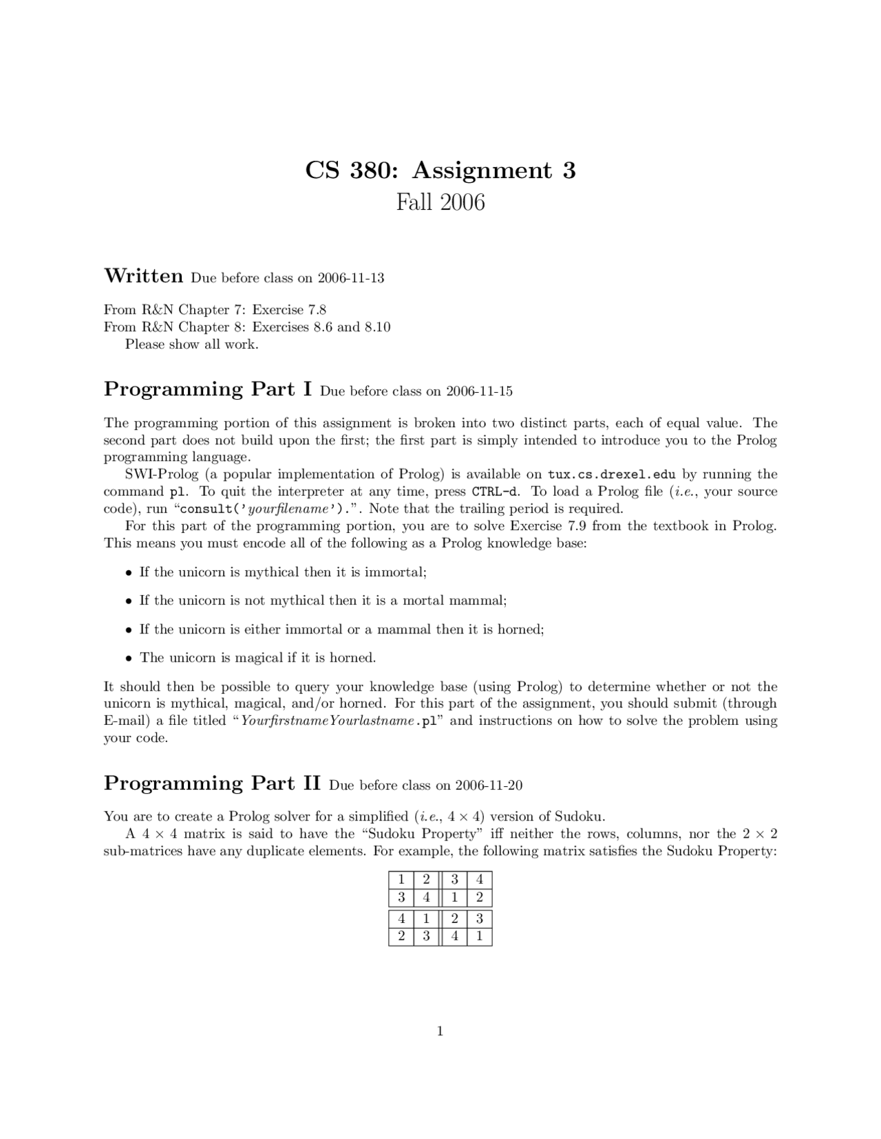 Assignment 3 Artificial Intelligence Cs 380 Docsity