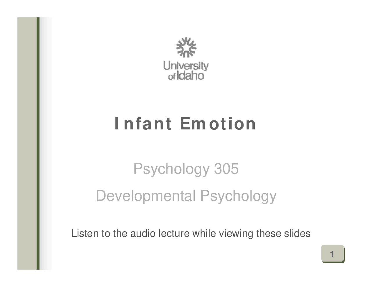 Infant Emotion Of Development Psychology Lecture Slide Psyc 305
