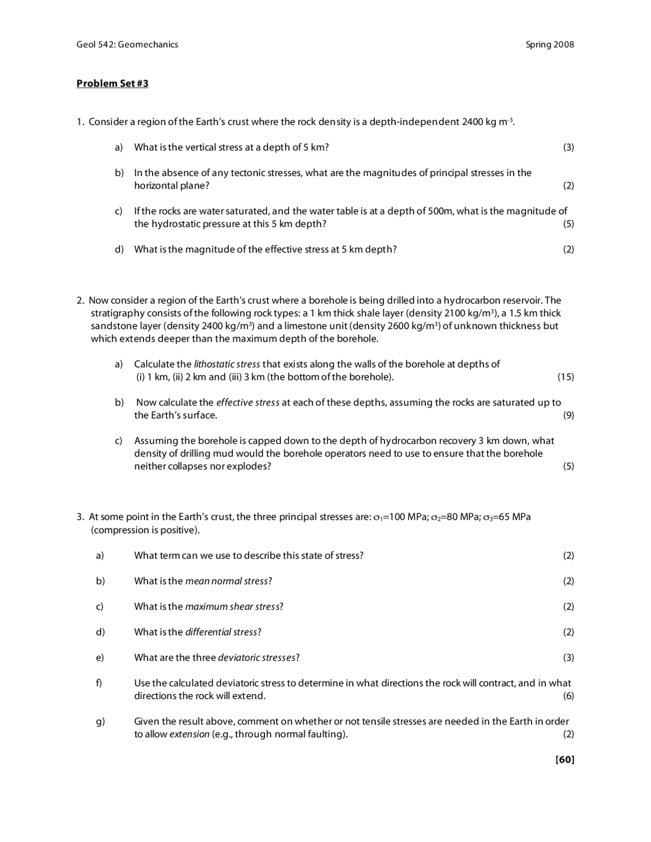 3 Questions On Advanced Structural Geology Problem Set 3 Geol 542