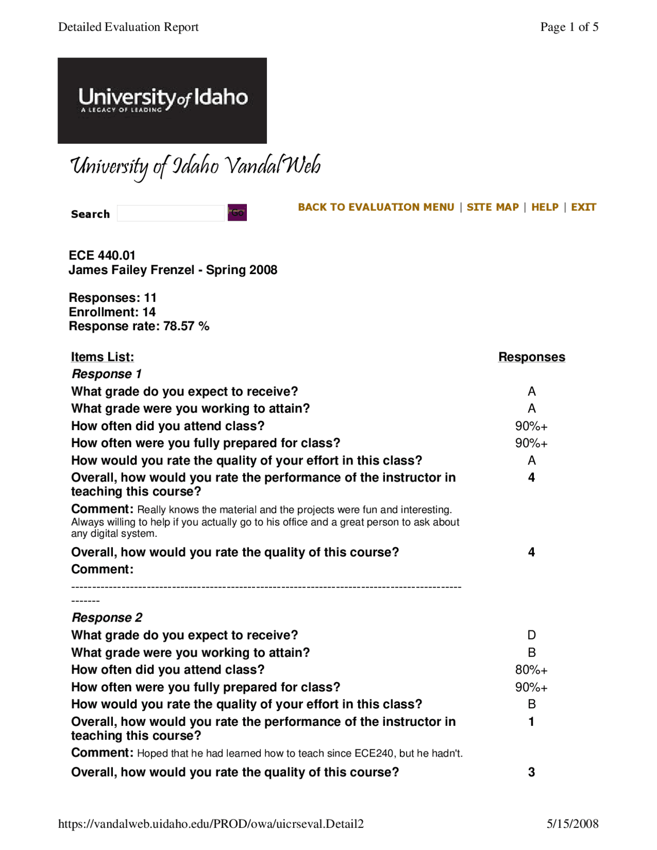 Notes Detailed Evaluation Report Digital Logic Ece 240 Docsity