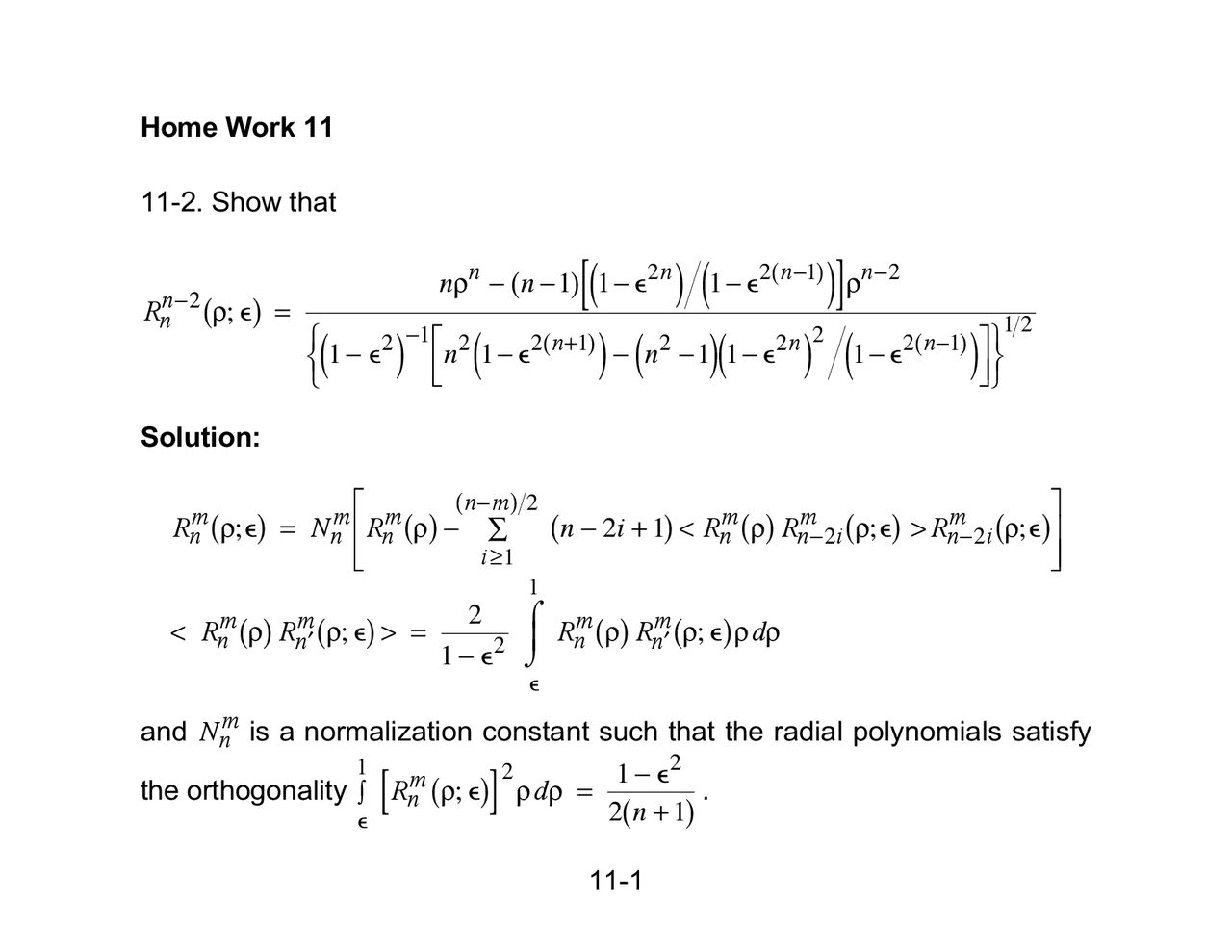 Solved Problem On Aberrated Imaging And Propagation Assignment 11