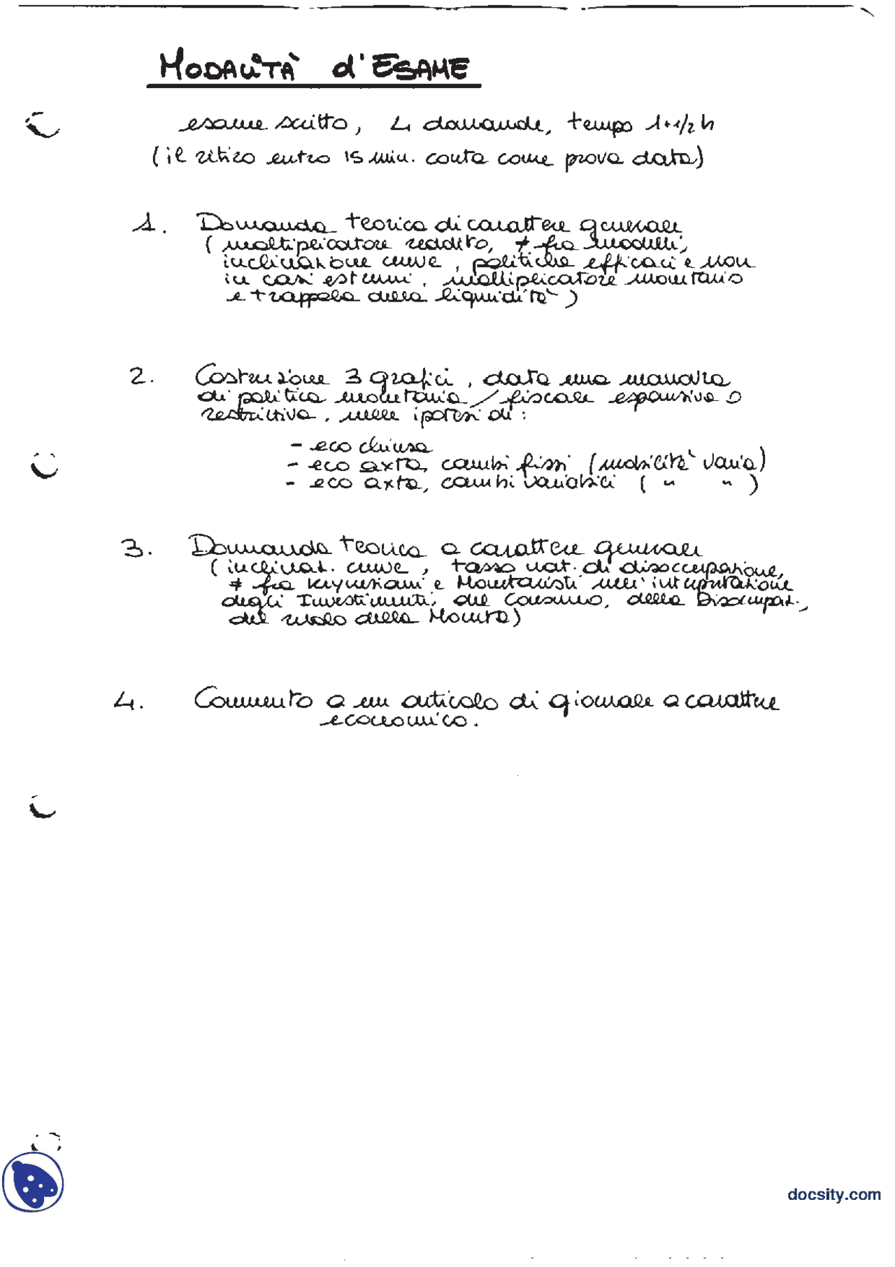 Domande Desame Di Macroeconomia Con Soluzioni Prove Desame Di
