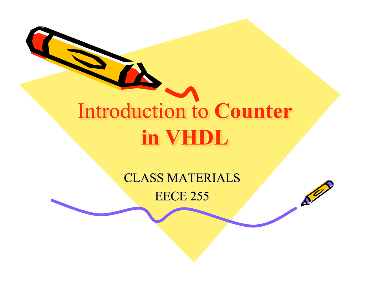 Counter in VHDL - Introduction to Logic Design Digital Systems | ECE ...
