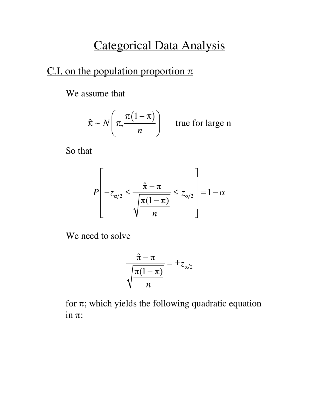 Notes On Categorical Data Analysis Statistics For Research I Stat