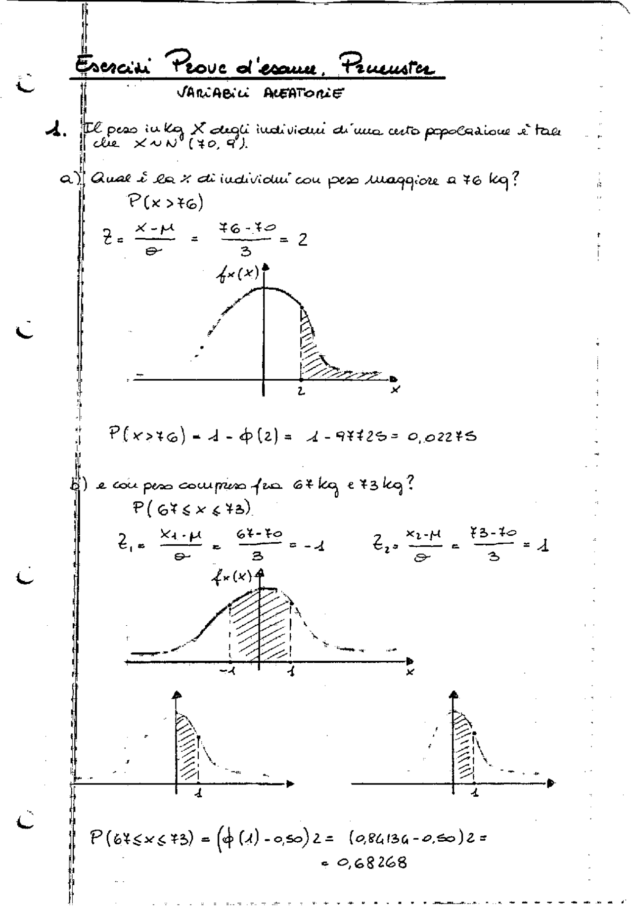 Esercizi E Prove Desame Di Statistica E Soluzioni Variabili