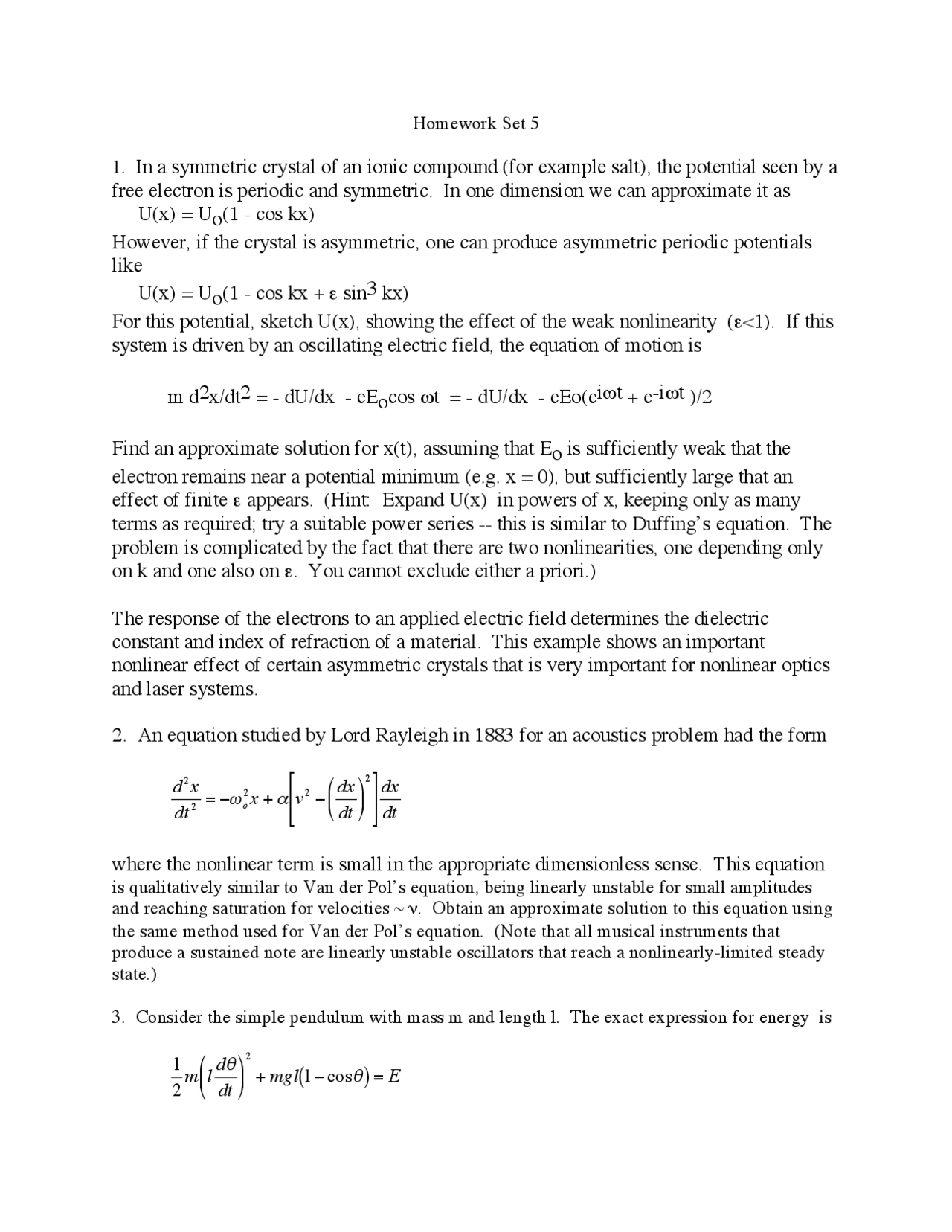 Assignment For Wave Motion And Optics Phy 315 Docsity