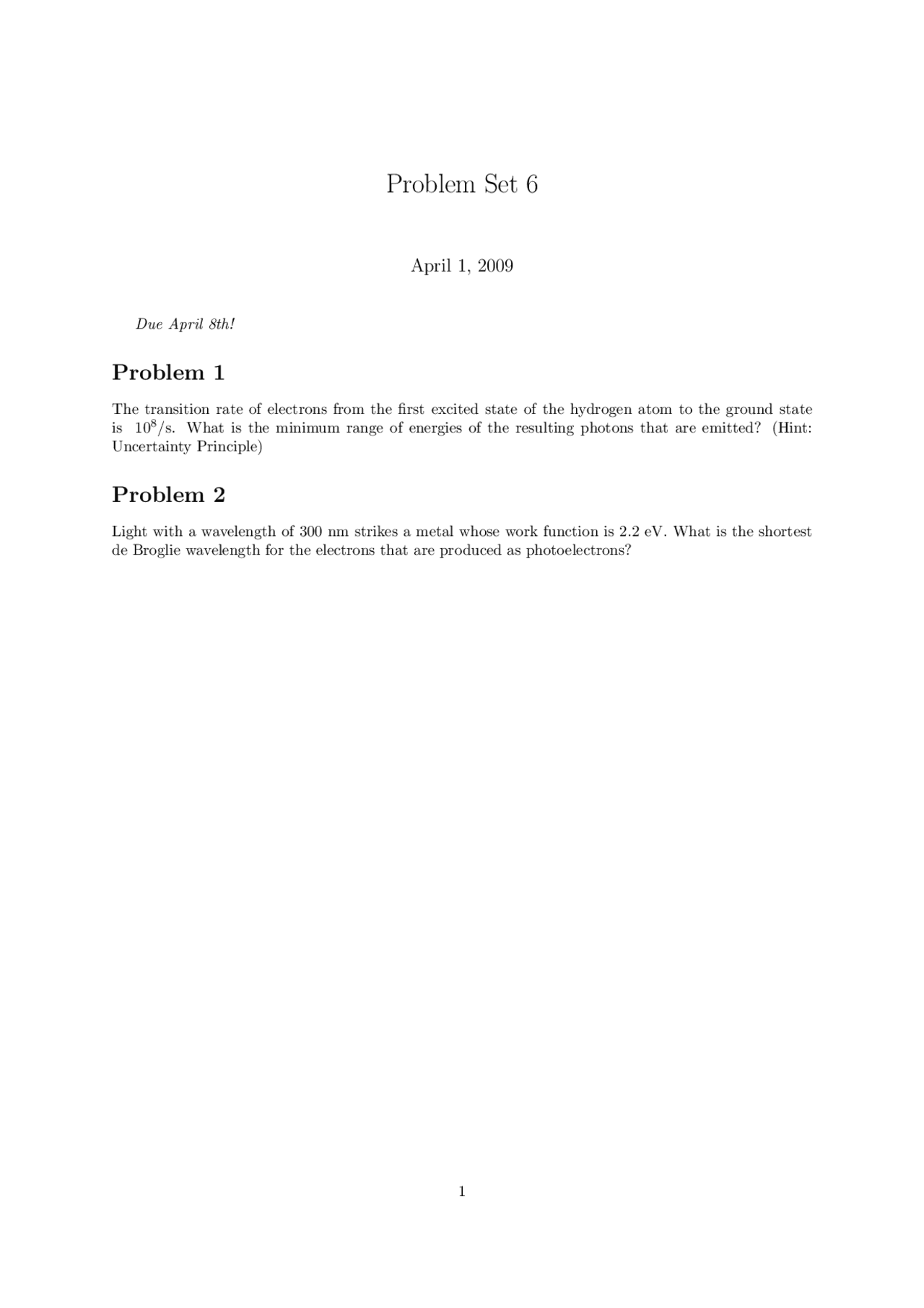 Assignment 6 Problem Set Elements Of Physics Phys 222 Docsity