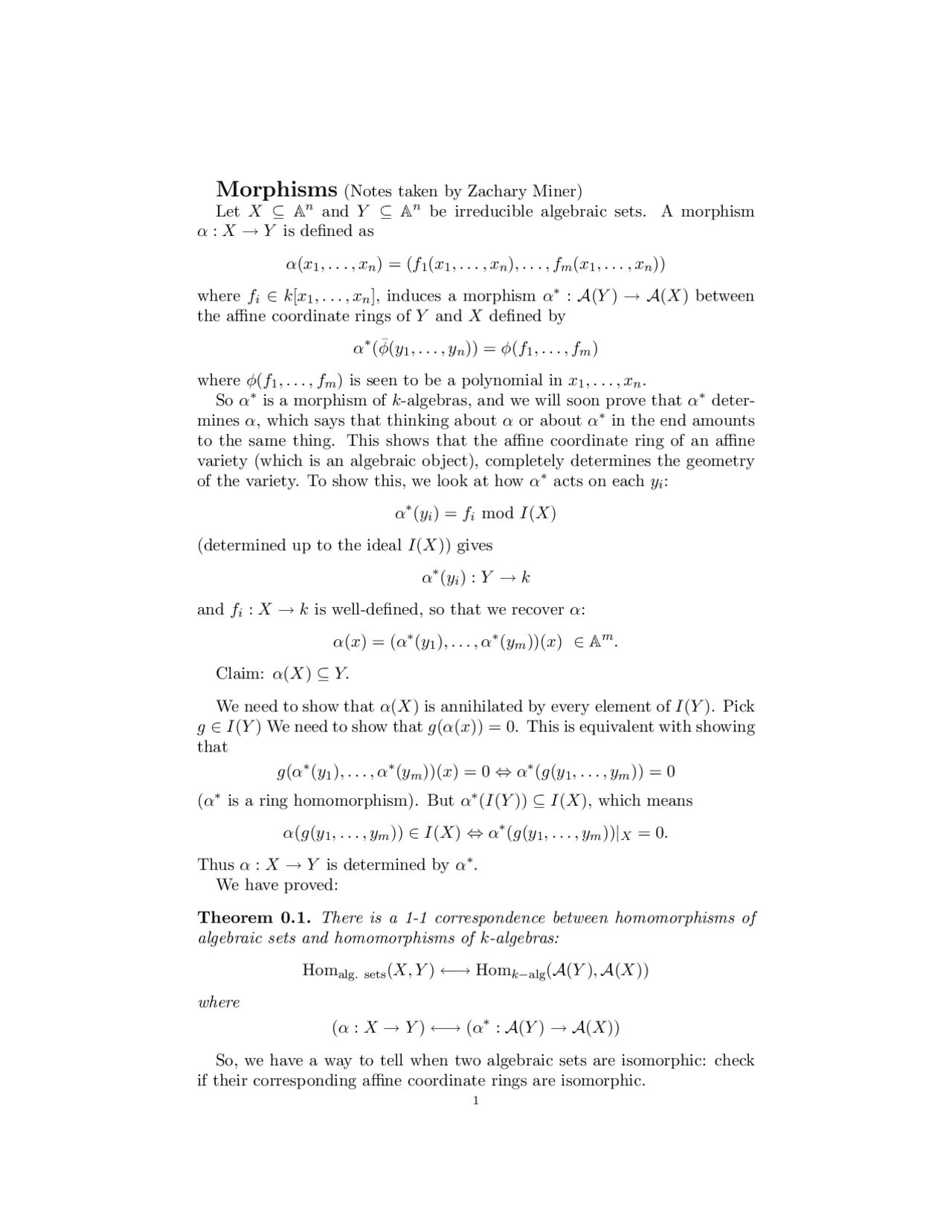 Morphisms of Algebraic Sets: Definition, Properties, and Examples ...