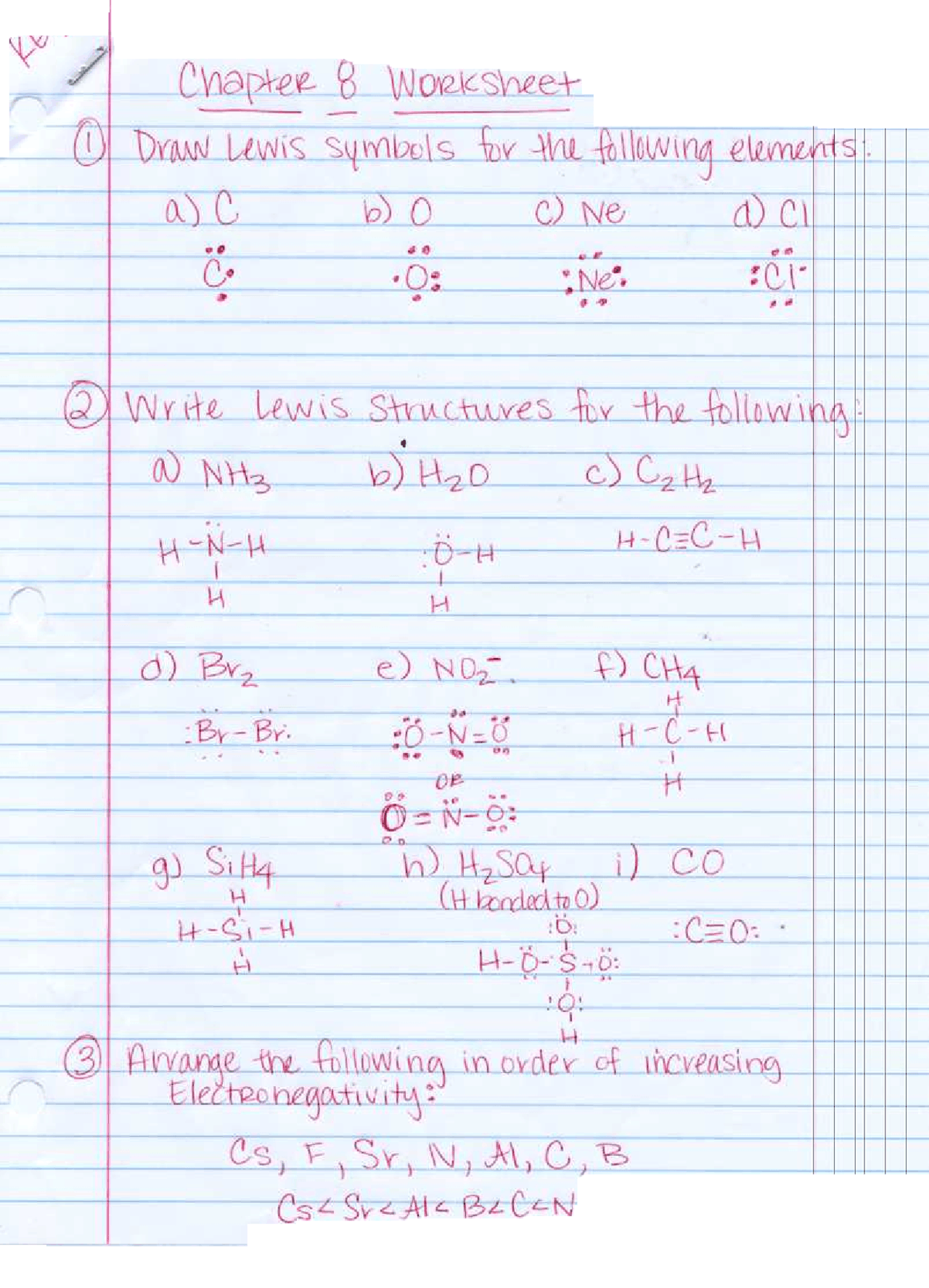 Worksheet For Introduction To Chemistry I Che 1101 Docsity