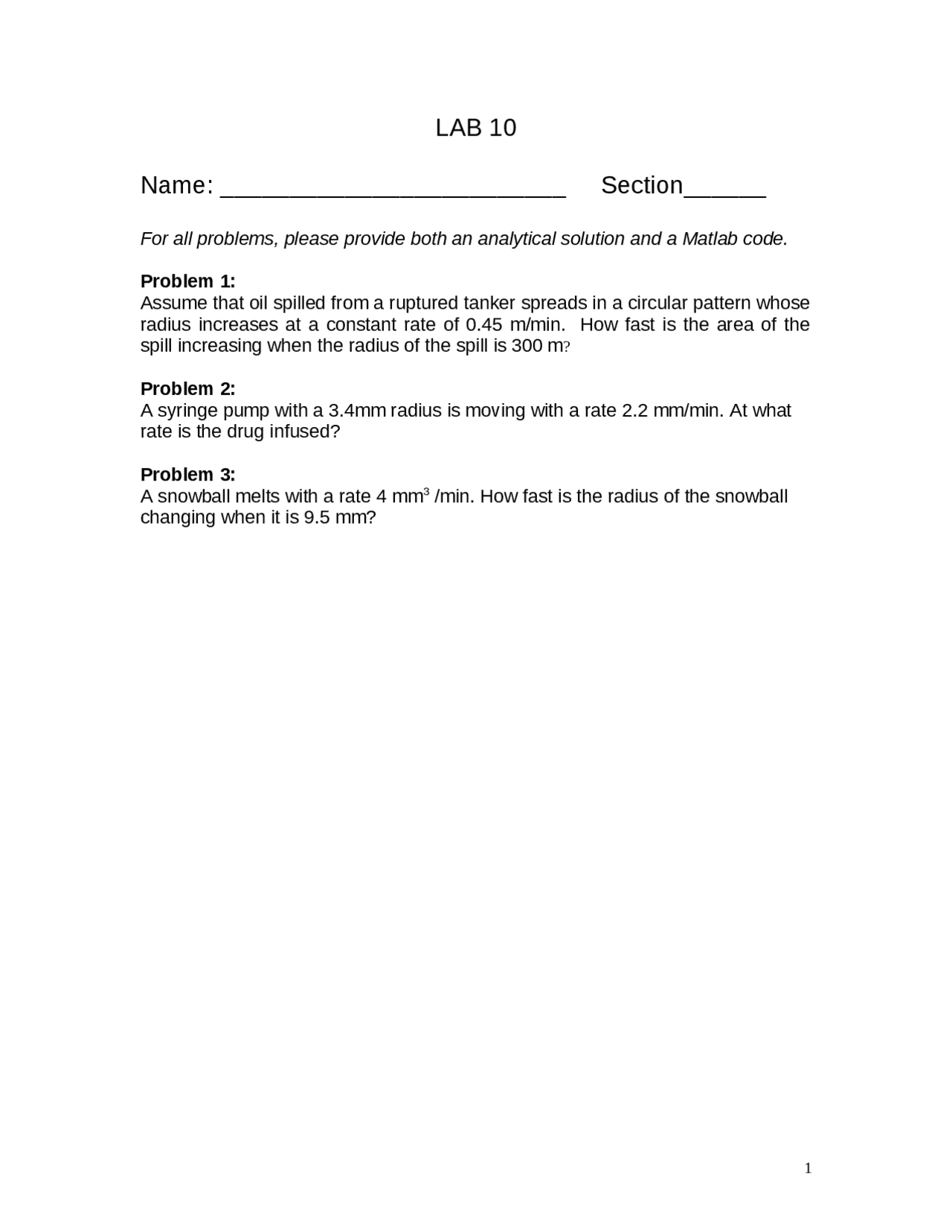 Computational Linear Algebra Lab 10 Questions Mat 3930 Docsity