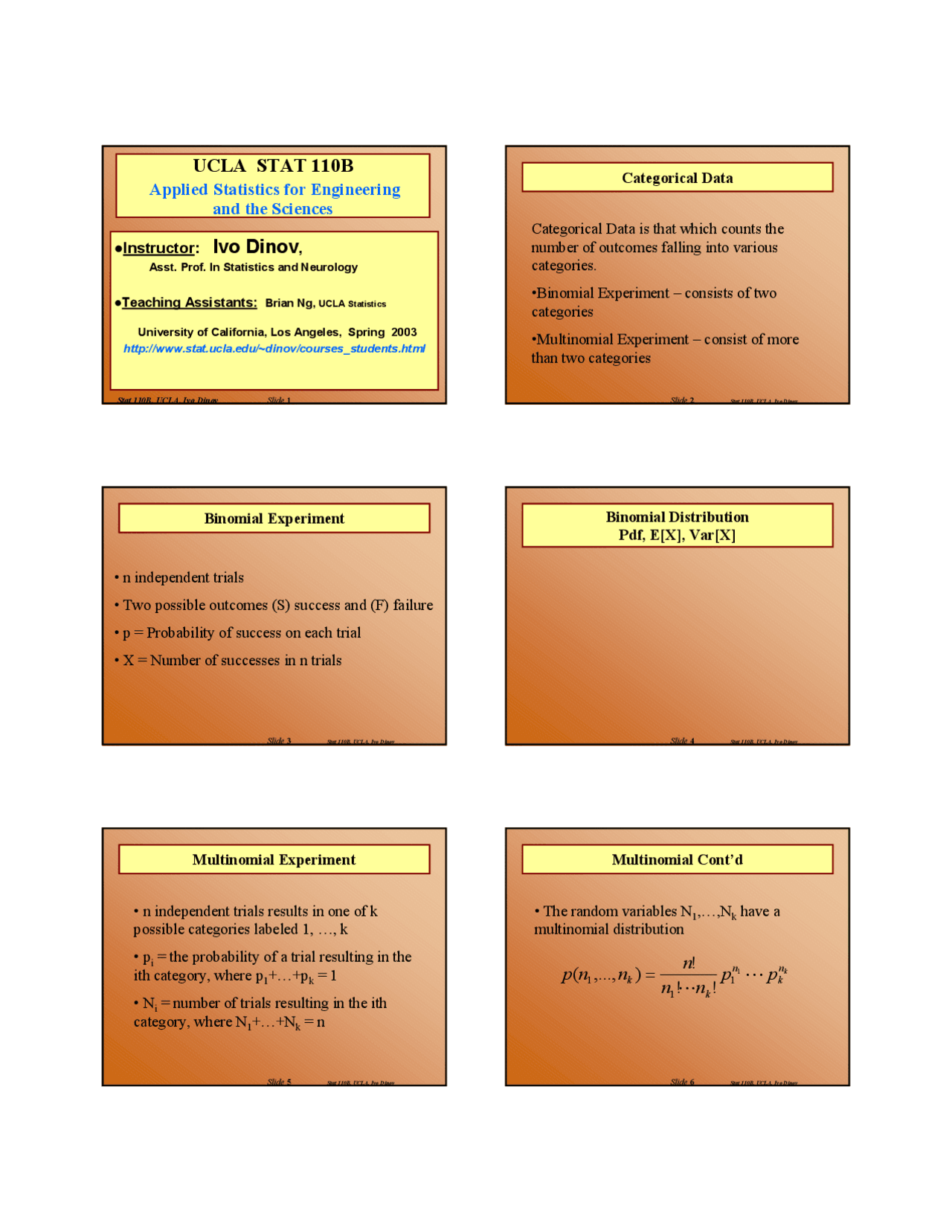 Lecture Slides On Categorical Data Stats 0110b Docsity