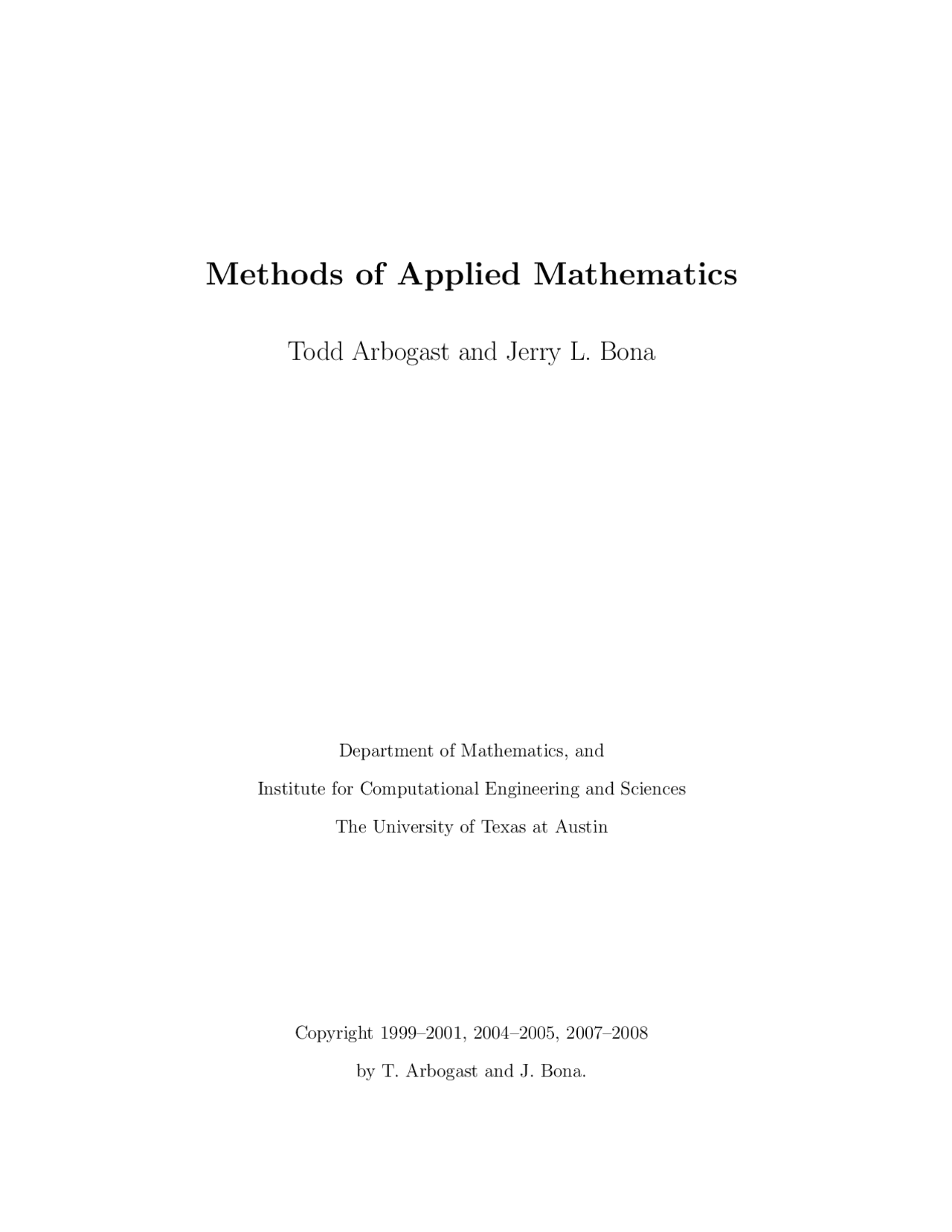Methods Of Applied Mathematics Syllabus N 1 Docsity