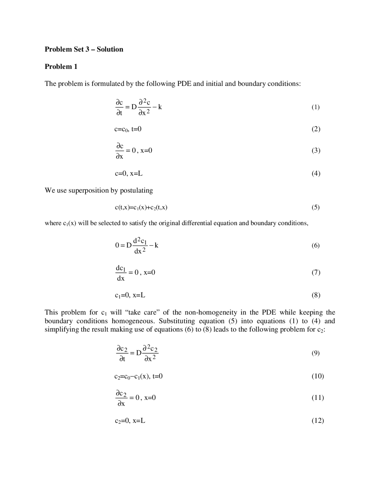 Solutions Of Problem Set 3 On Advanced Engineering Analysis Chee 502