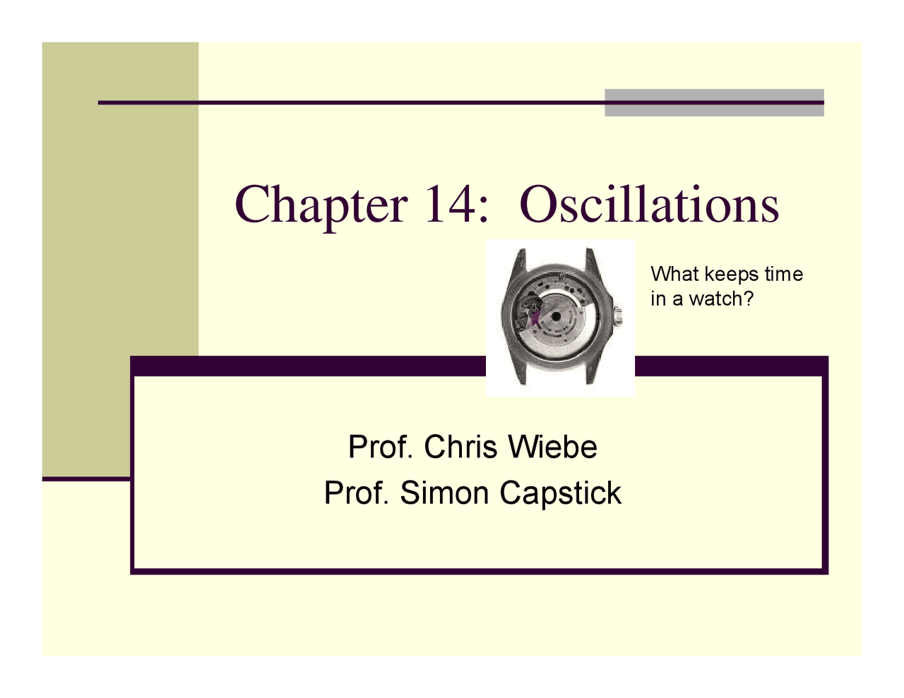 Chapters 14 Oscillation Chapters Lecture Slides Phy 2048c Docsity