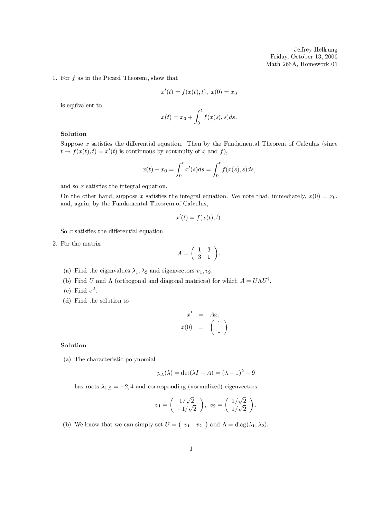 Picard Theorem and ODE on Application Order Differential Equations ...