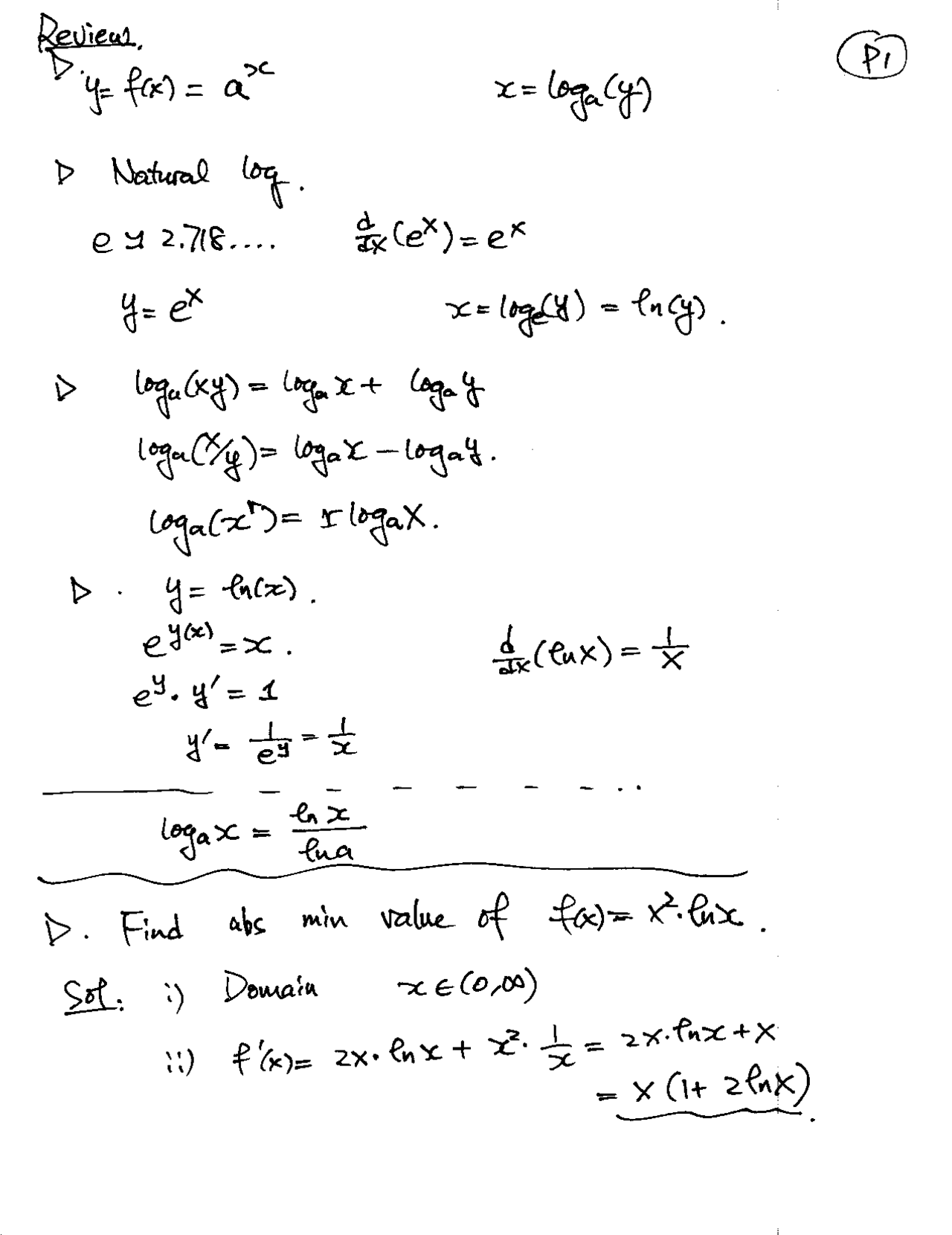 Differential Calculus - Review of Derivative Test 1 | M 408K - Docsity
