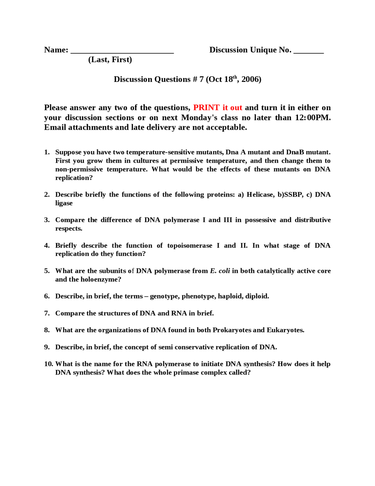 10 Questions on General Microbiology - Discussion Questions | BIO 226N ...