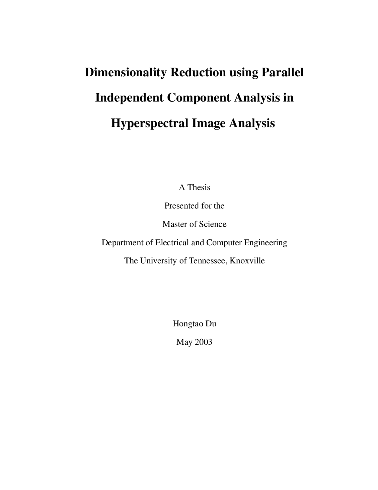 Dimensionality Reduction Using Parallel Independent Component Analysis