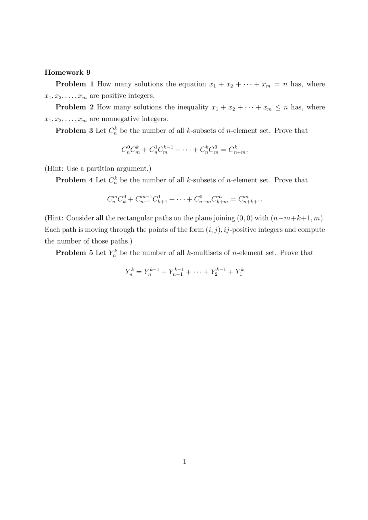 Homework 9 Questions First Year Interest Group Seminar N 1 Docsity